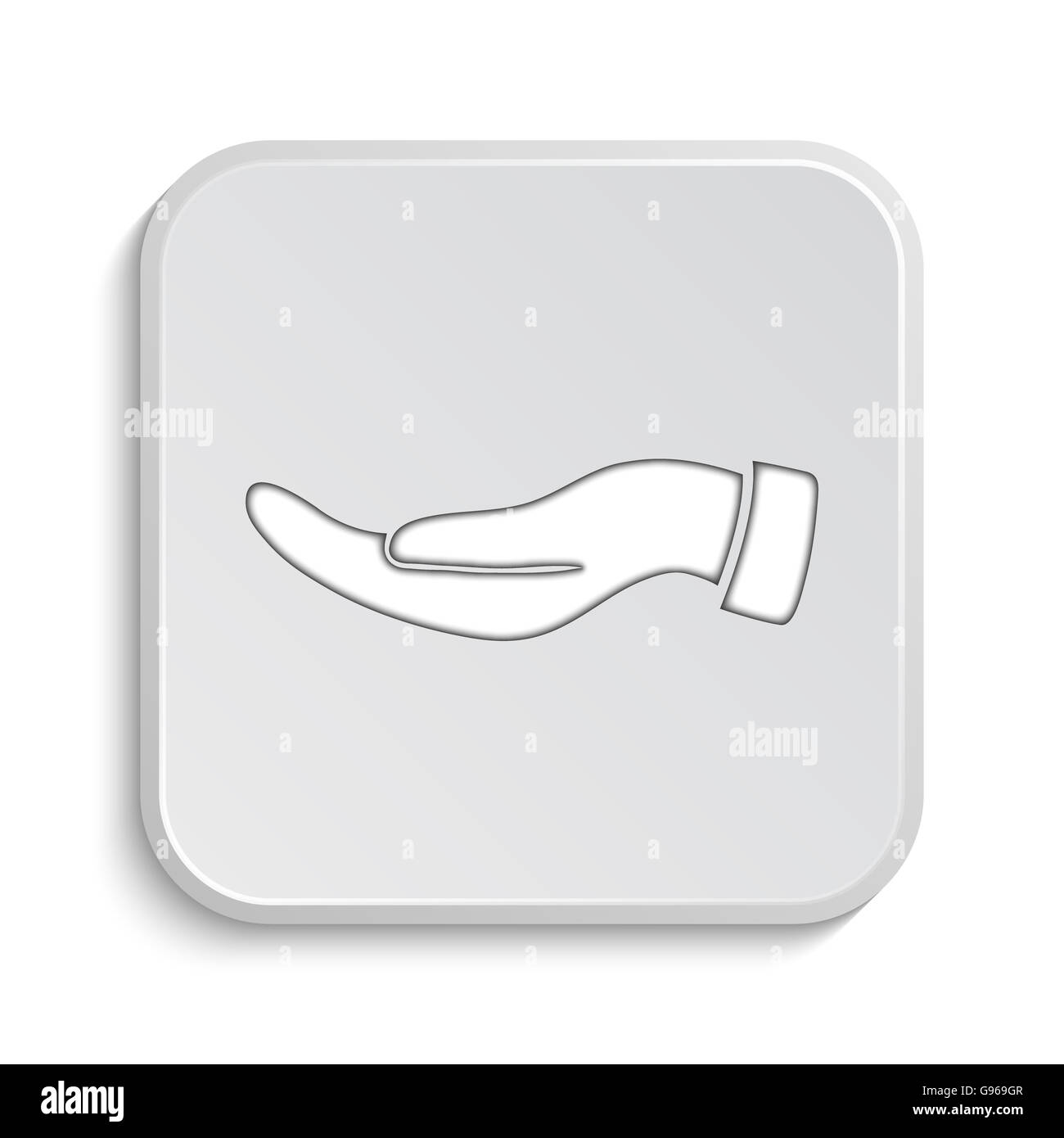 Hand icon. Internet button on white background Stock Photo - Alamy