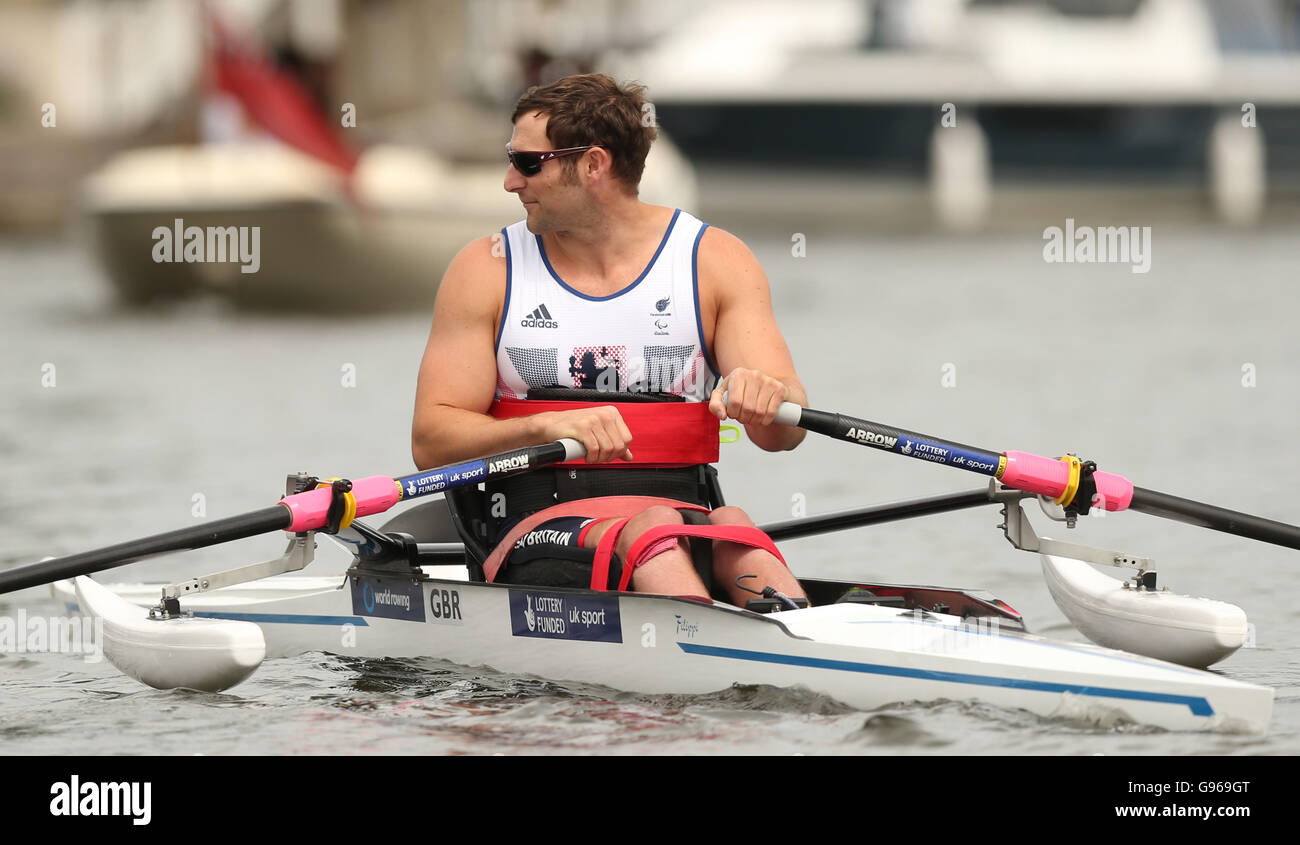 Tom Aggar during the ParalympicsGB Rowing team announcement Stock Photo ...