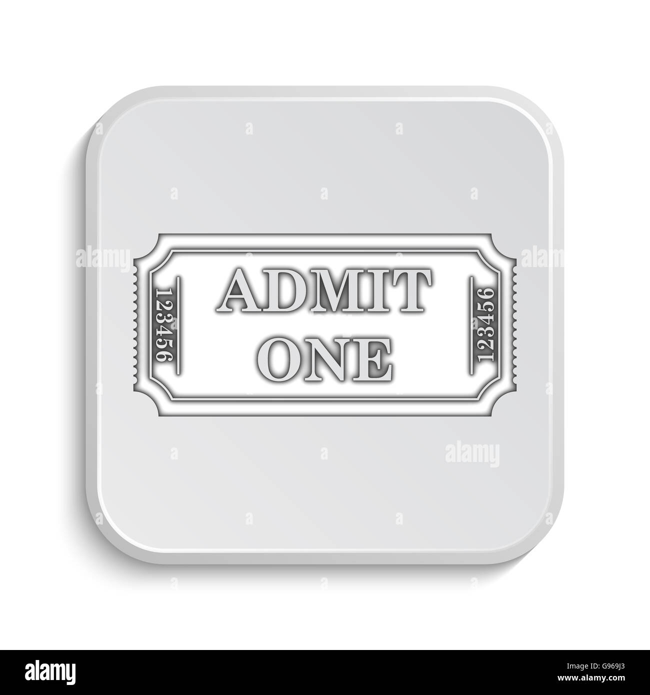 Admin one ticket icon. Internet button on white background Stock Photo ...