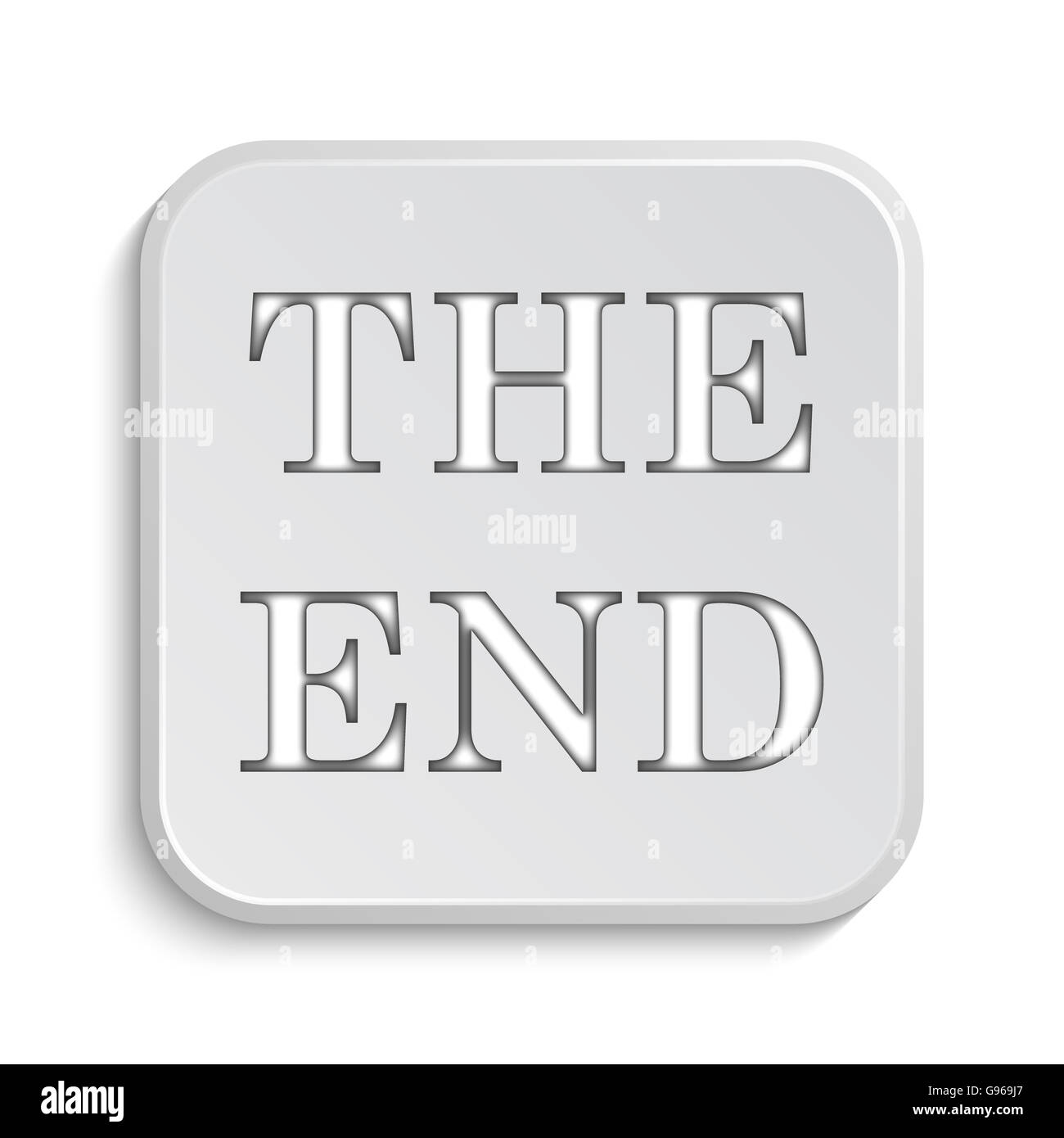 The End icon. Internet button on white background Stock Photo - Alamy