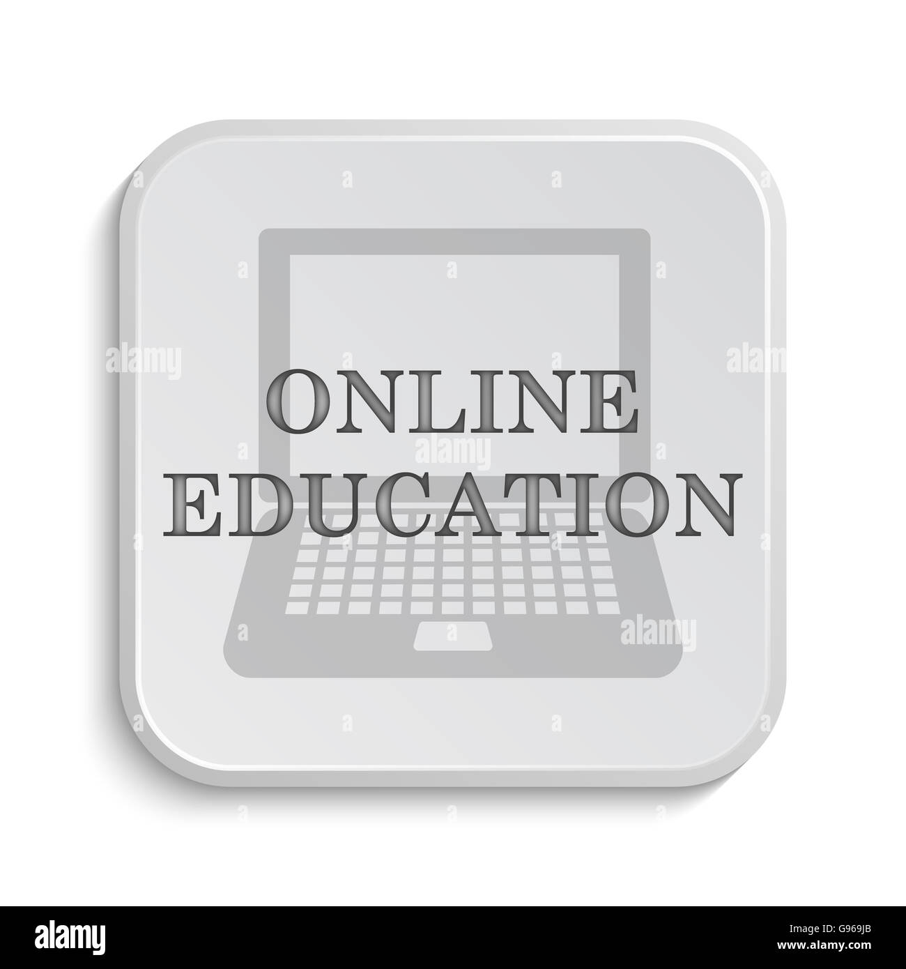 Online education icon. Internet button on white background Stock Photo ...