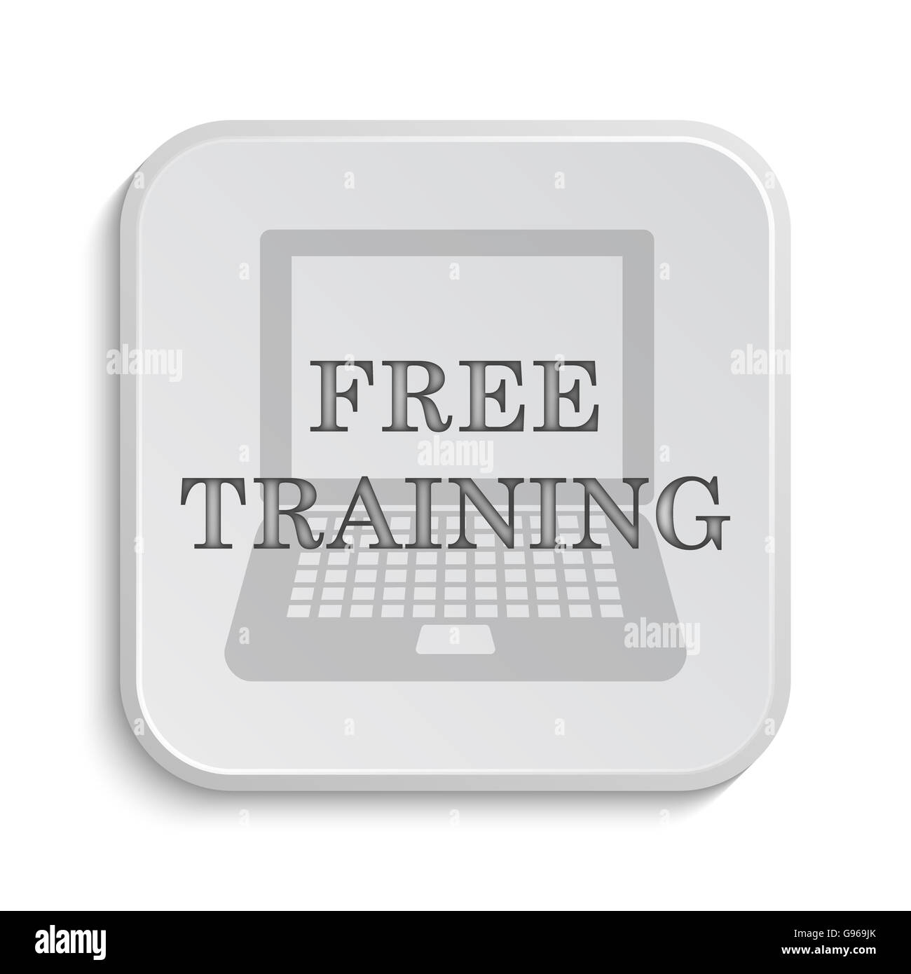 Free training icon. Internet button on white background Stock Photo - Alamy