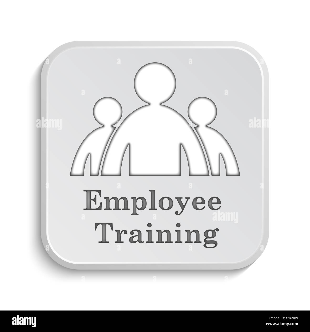 Employee training icon. Internet button on white background Stock Photo ...