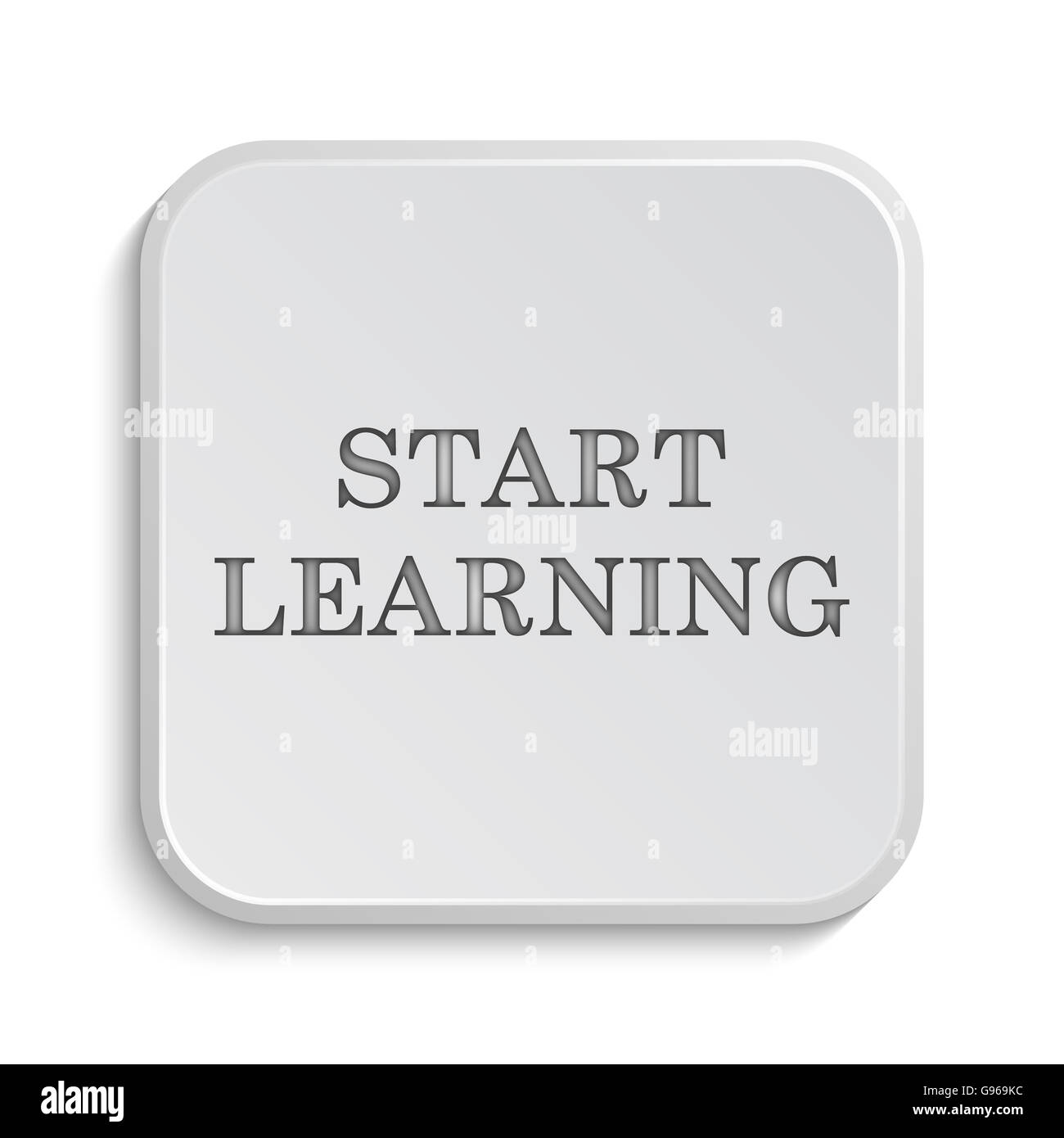 Start learn icon. Internet button on white background Stock Photo - Alamy