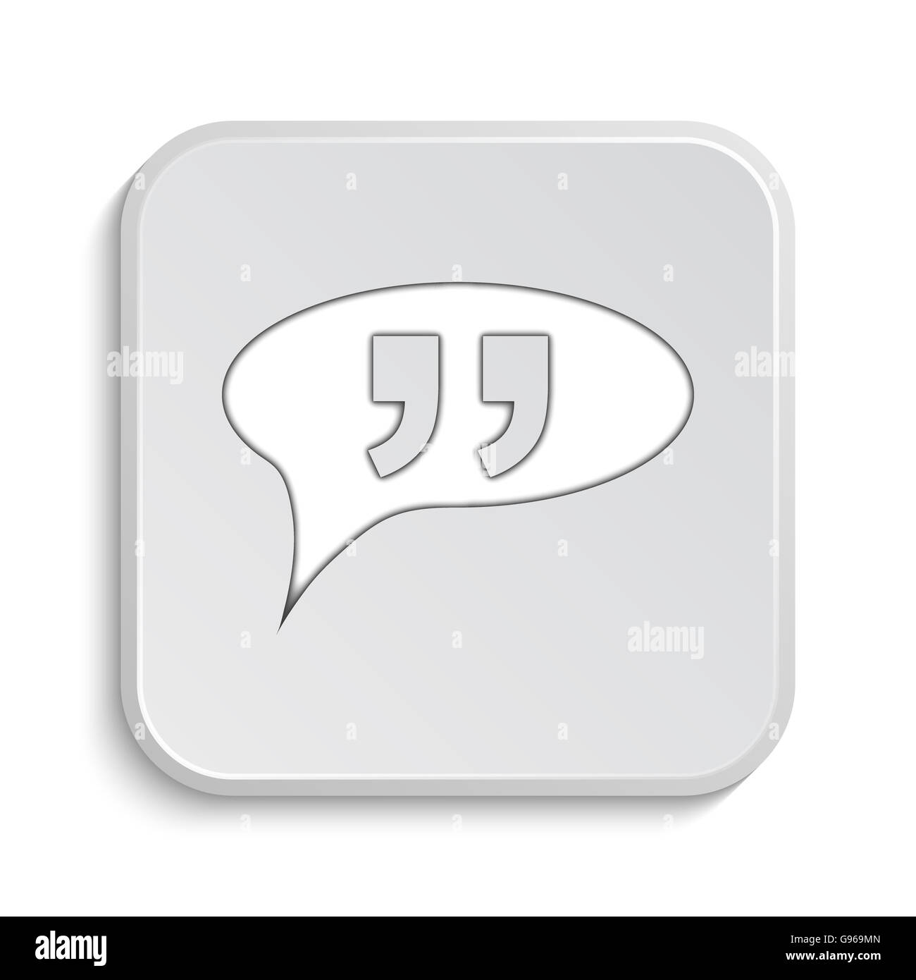Double quotes icon. Internet button on white background Stock Photo - Alamy