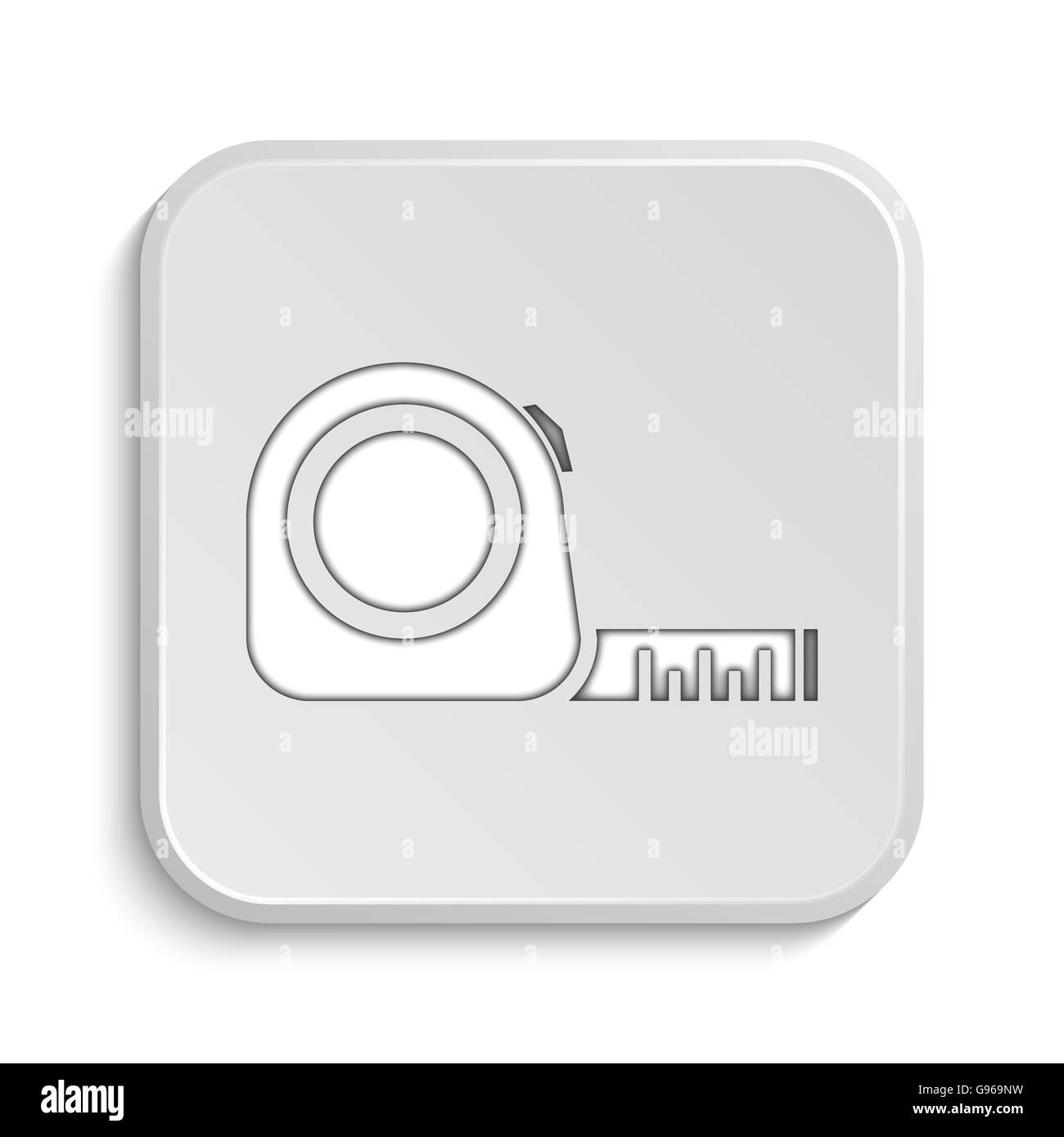 Tape measure icon. Internet button on white background Stock Photo - Alamy