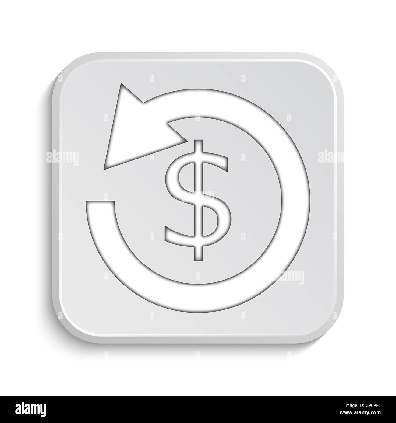 Refund icon. Internet button on white background Stock Photo - Alamy