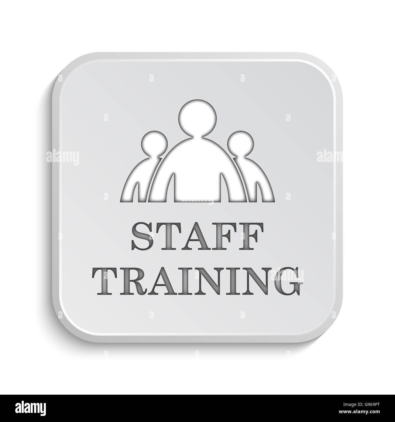 Staff training icon. Internet button on white background Stock Photo ...