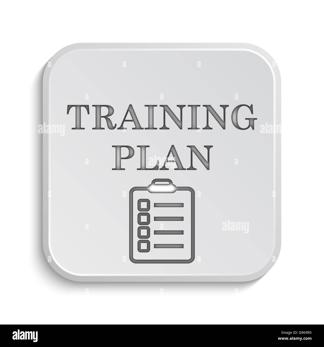 Training plan icon. Internet button on white background Stock Photo - Alamy