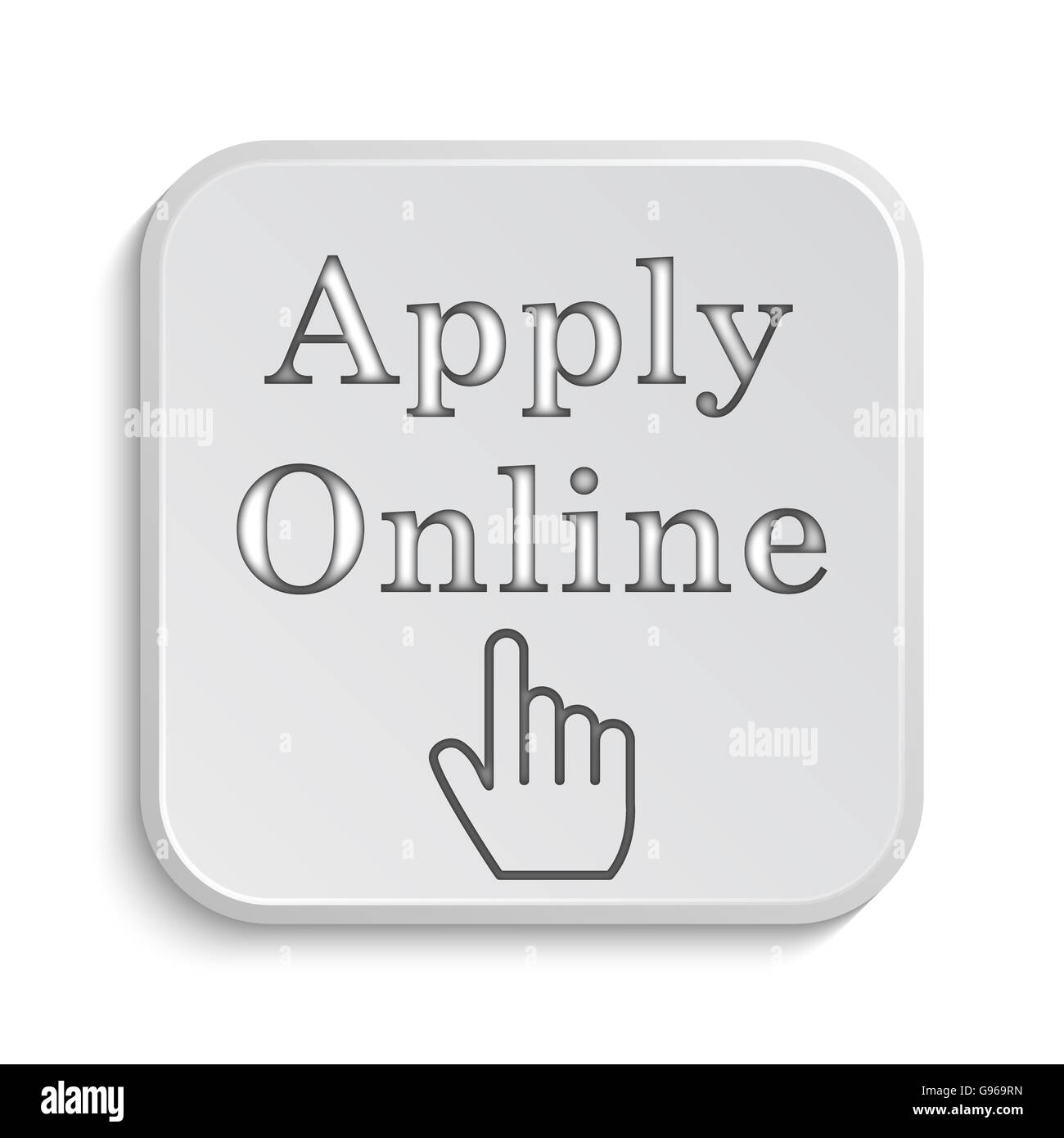 Apply online icon. Internet button on white background Stock Photo - Alamy