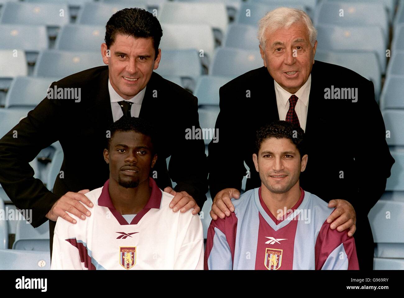 Aston Villa Chairman Doug Ellis and Manager John Gregory with new ...