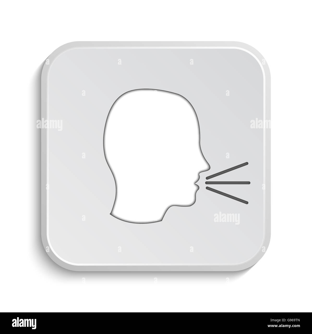 Talking icon. Internet button on white background Stock Photo - Alamy