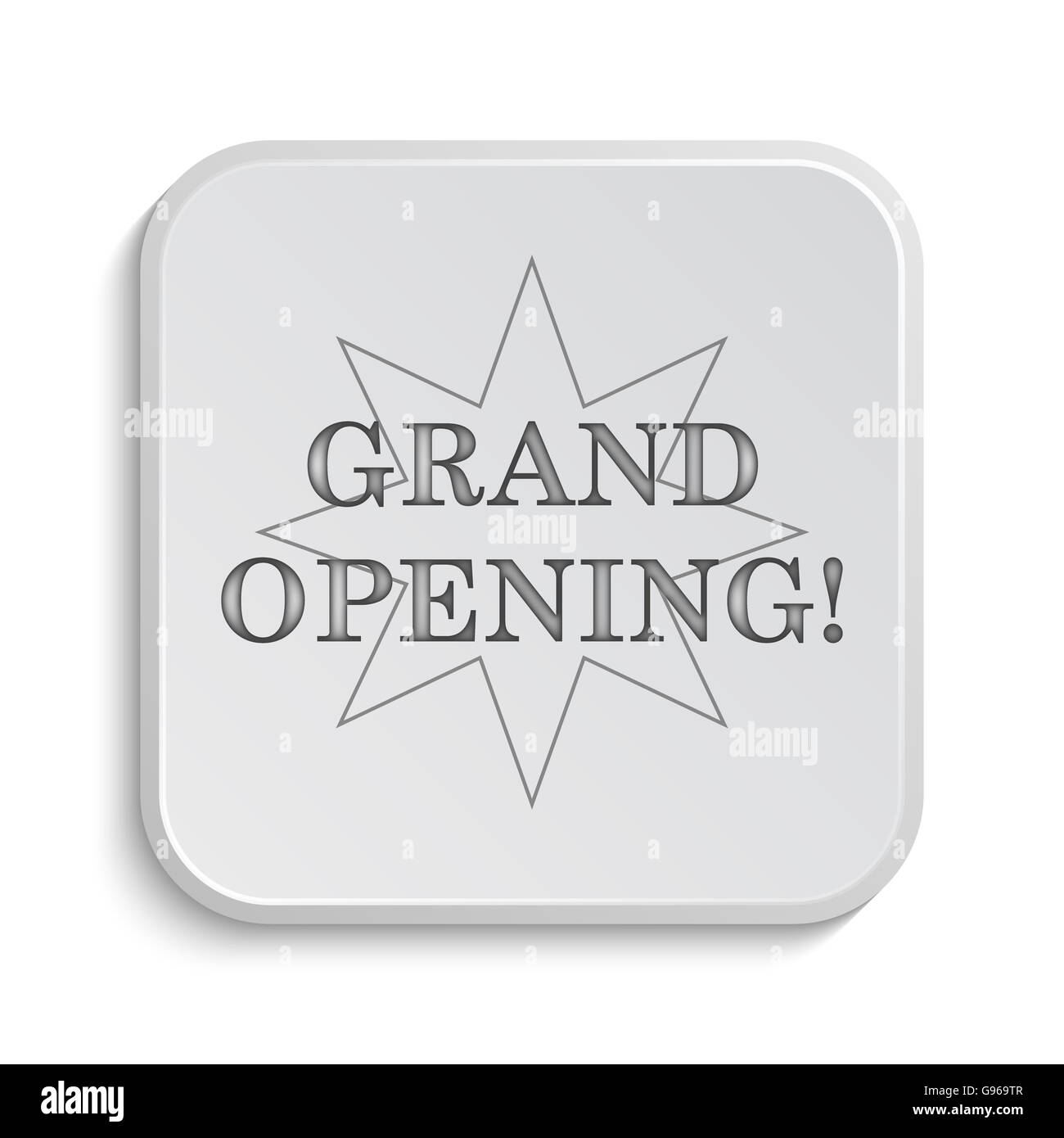 Grand opening icon. Internet button on white background Stock Photo - Alamy