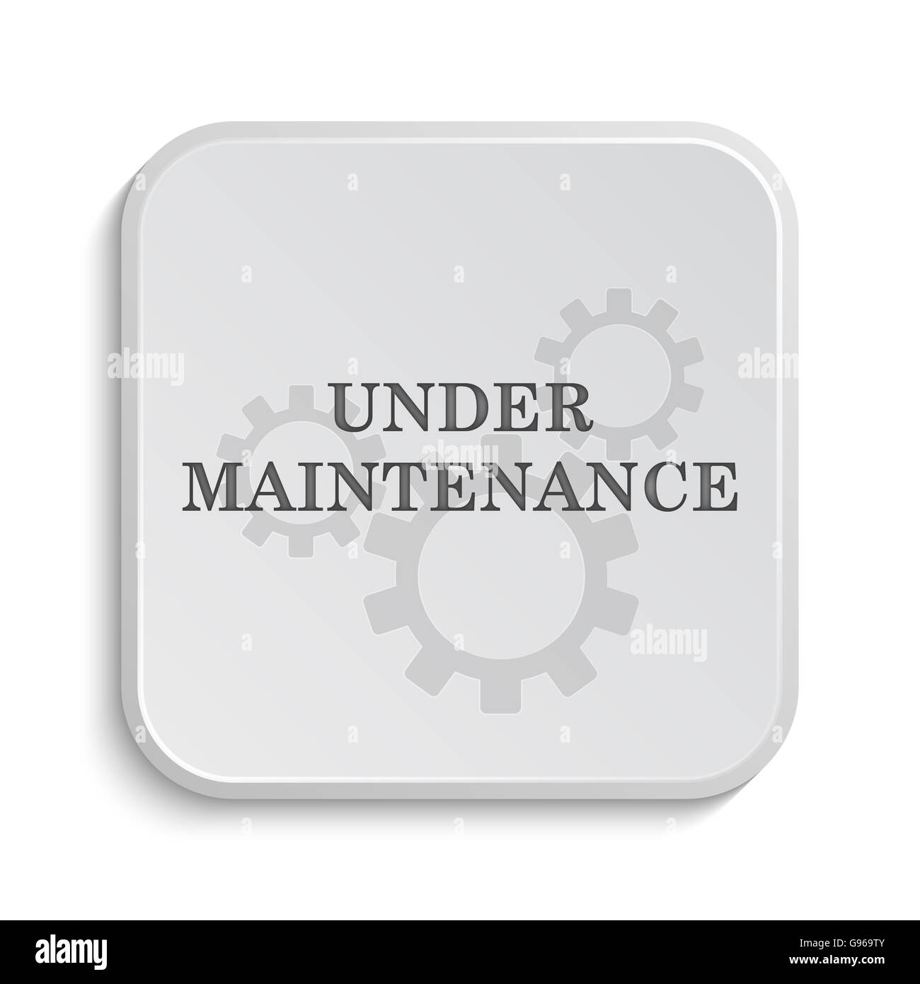 Under maintenance icon. Internet button on white background Stock Photo ...