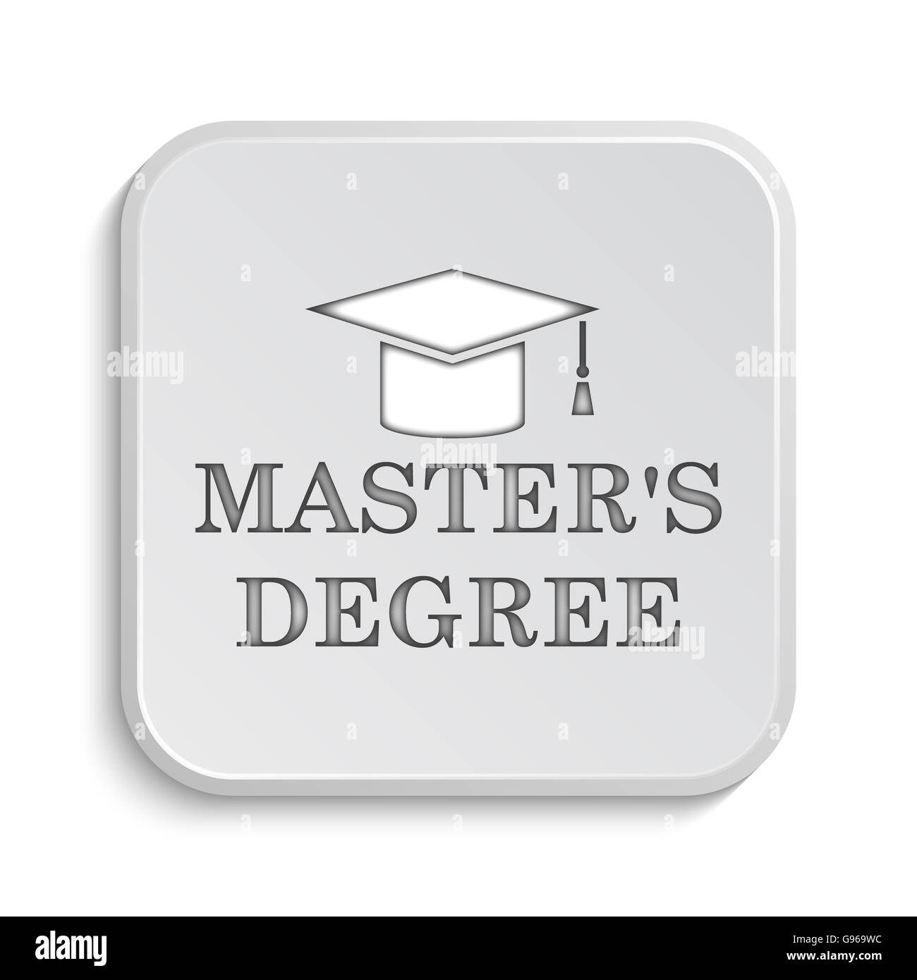 Master's degree icon. Internet button on white background Stock Photo ...