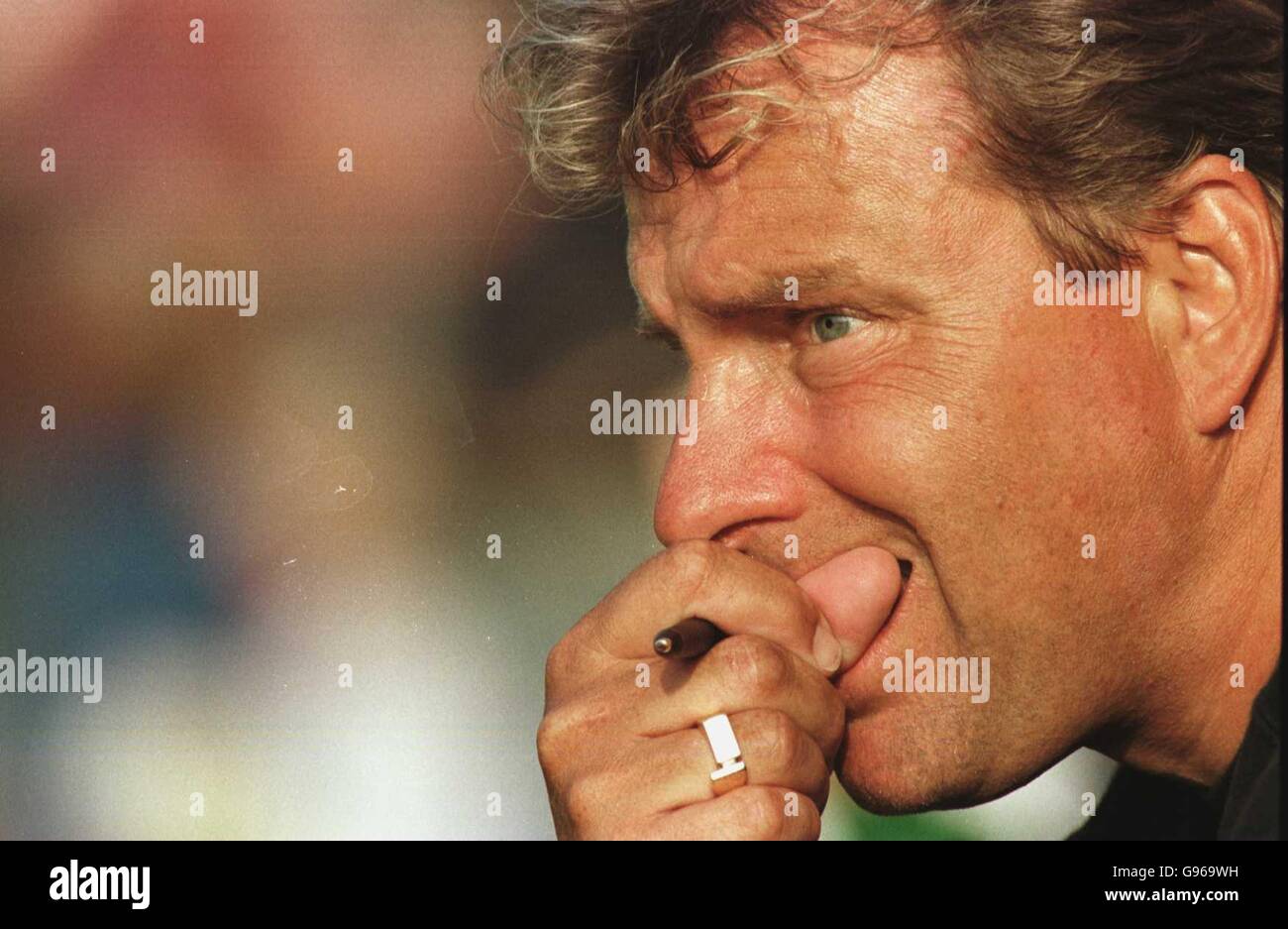 Akademisk's manager, Ole Morch looks on anxiously as his team confront ...