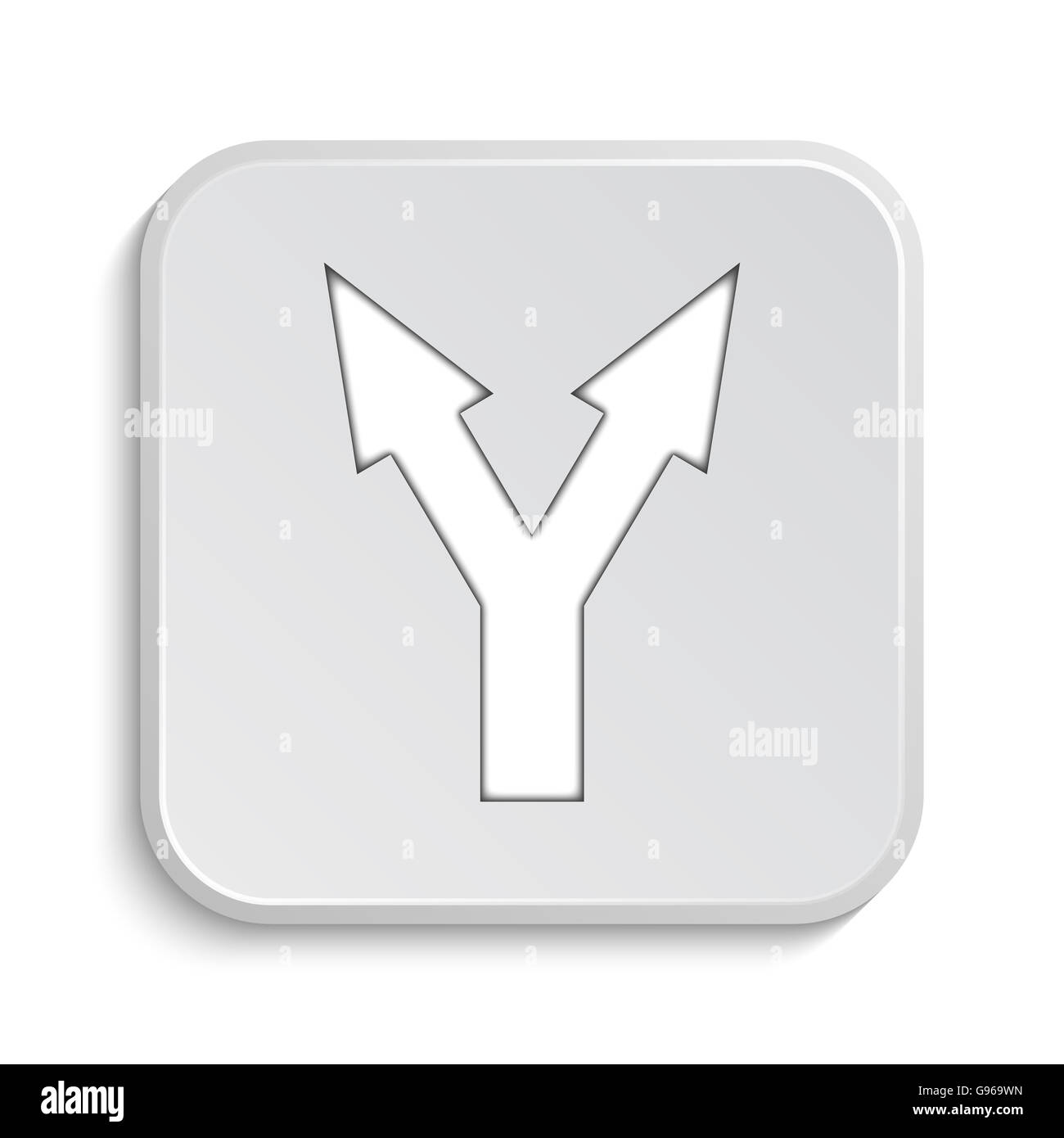 Split arrow icon. Internet button on white background Stock Photo - Alamy