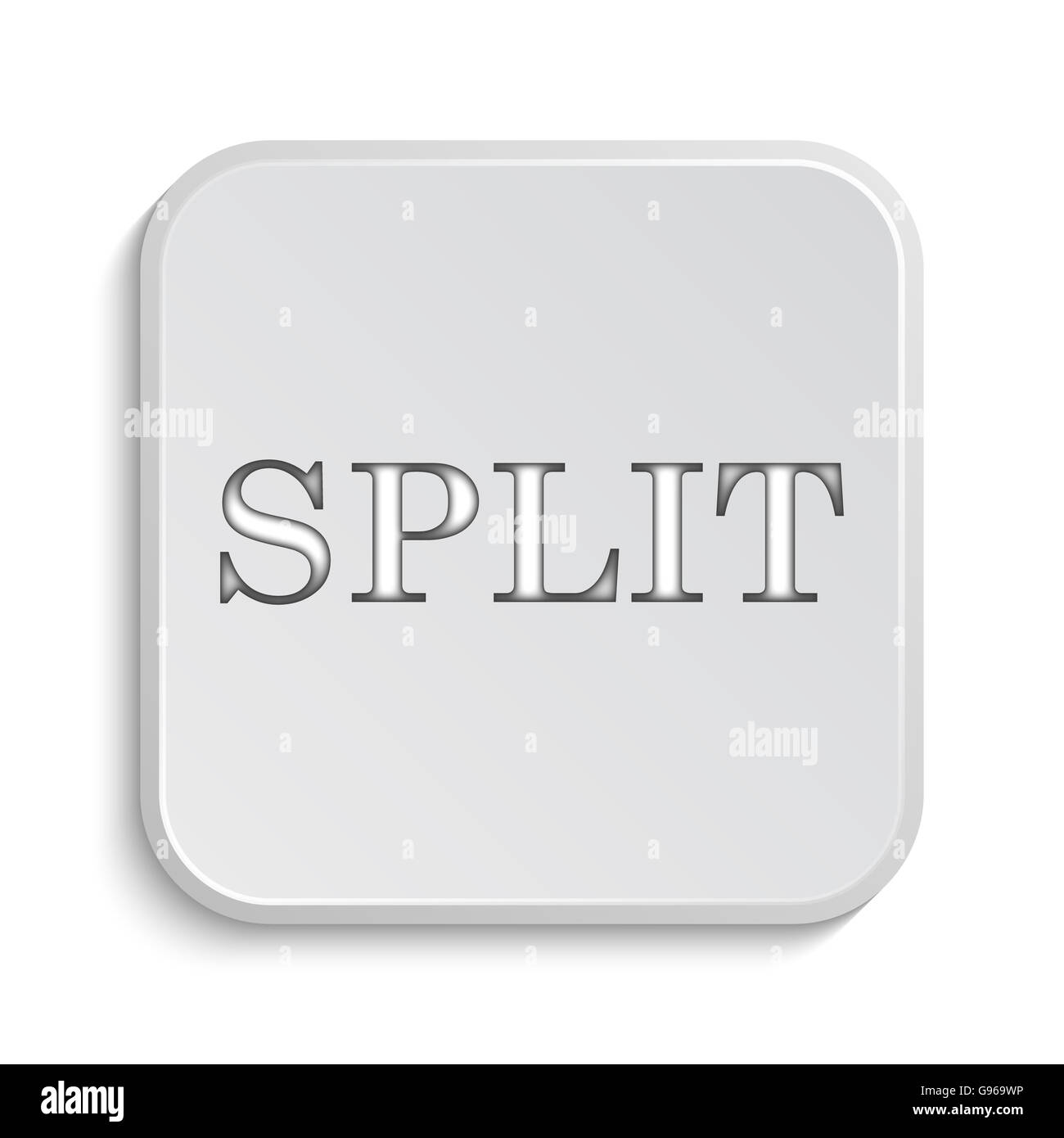 Split icon. Internet button on white background Stock Photo - Alamy