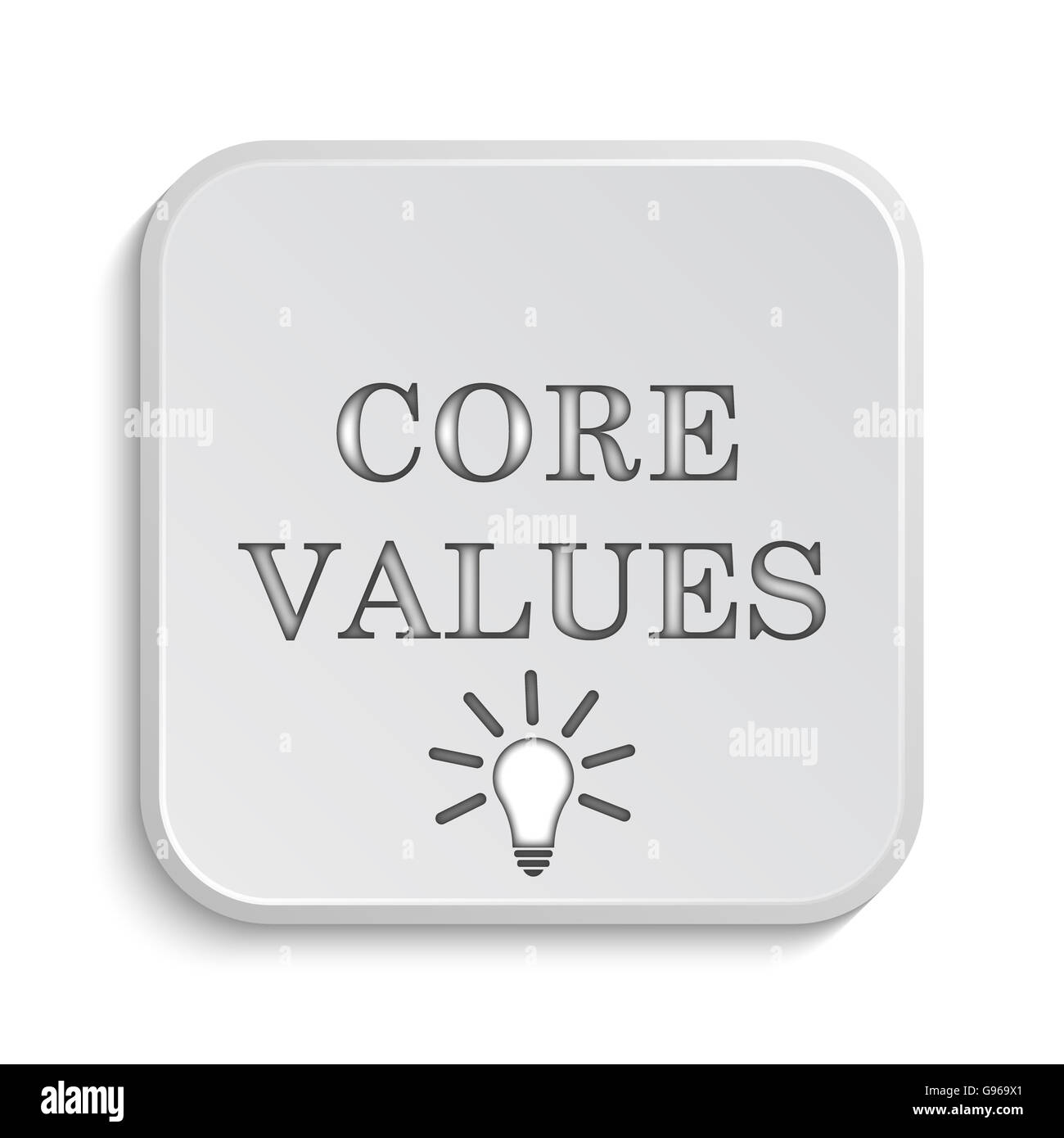 Core values icon. Internet button on white background Stock Photo - Alamy