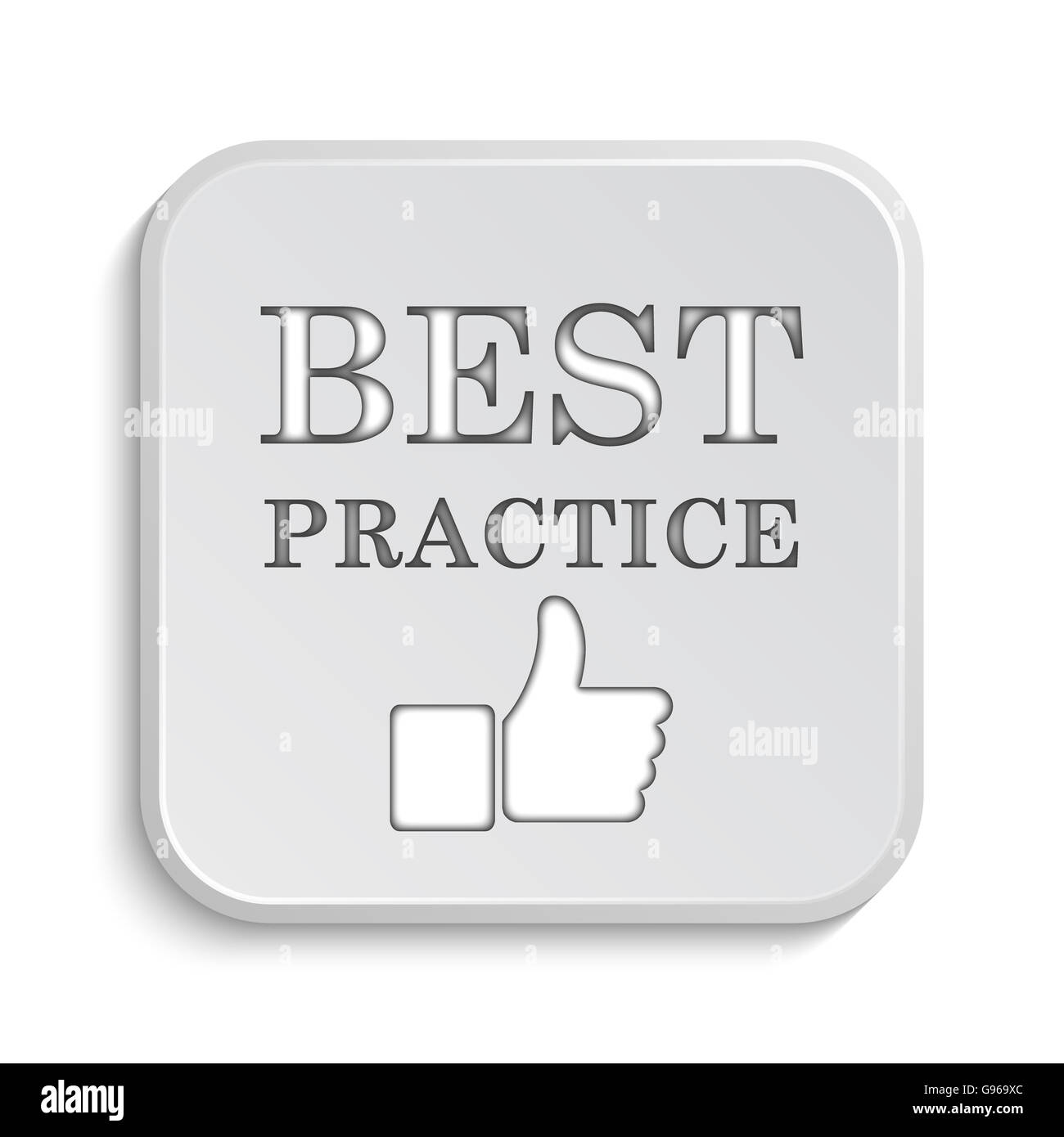 Best practice icon. Internet button on white background Stock Photo - Alamy