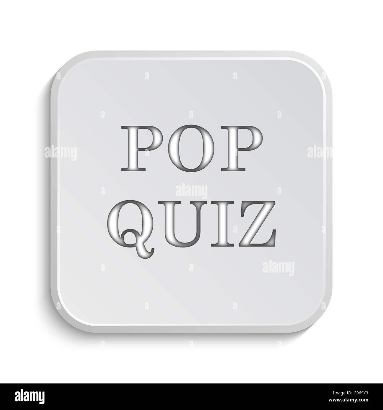 Pop quiz icon. Internet button on white background Stock Photo - Alamy