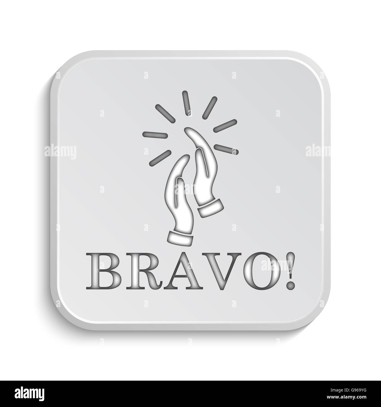 Bravo icon. Internet button on white background Stock Photo - Alamy