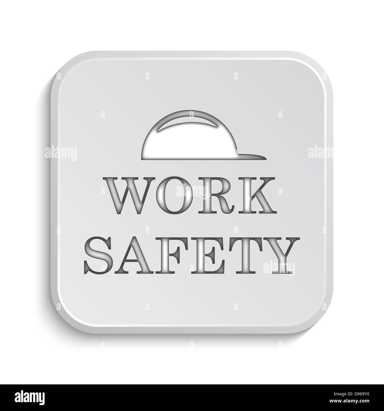 Work safety icon. Internet button on white background Stock Photo - Alamy