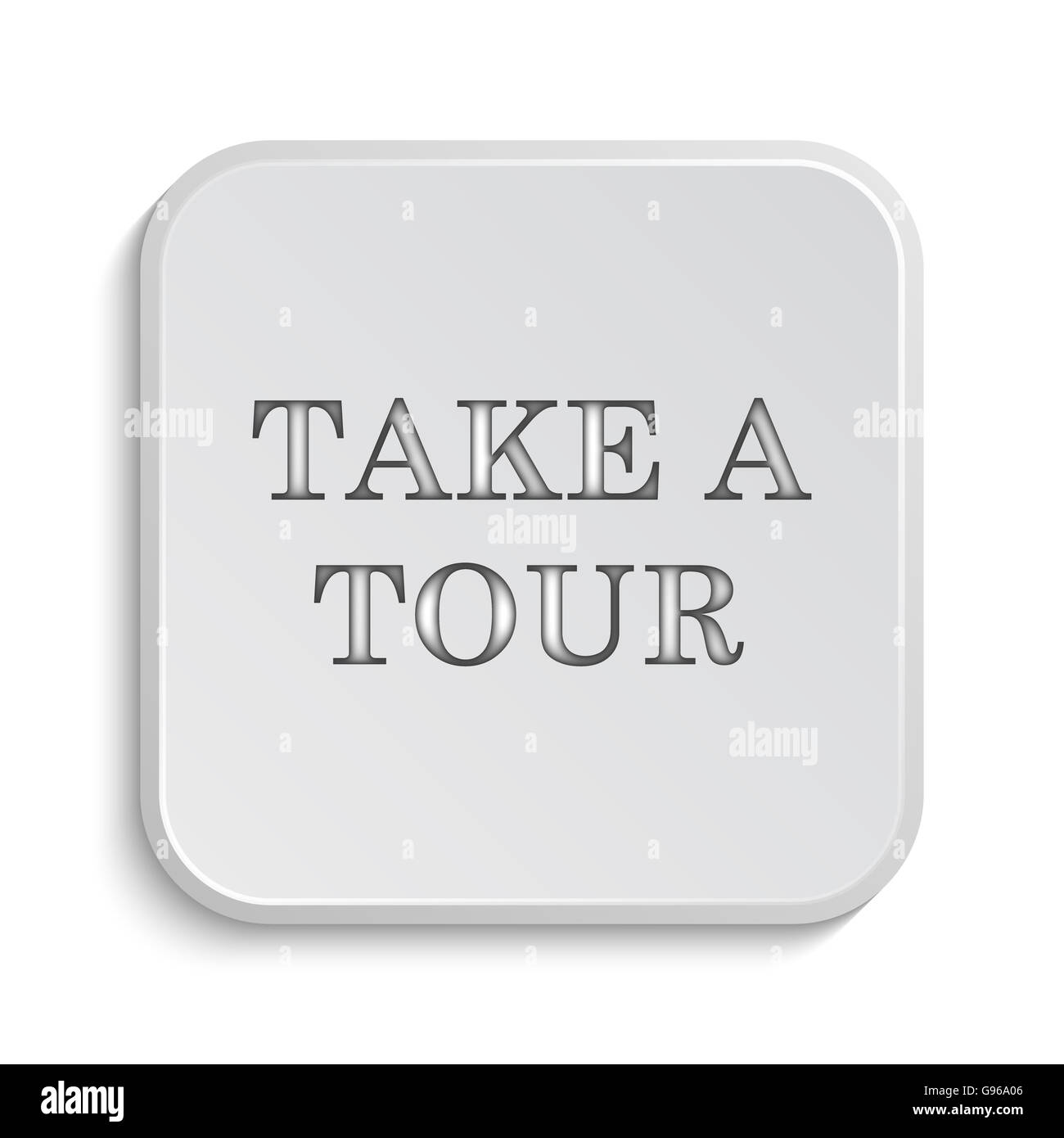Take a tour icon. Internet button on white background Stock Photo - Alamy