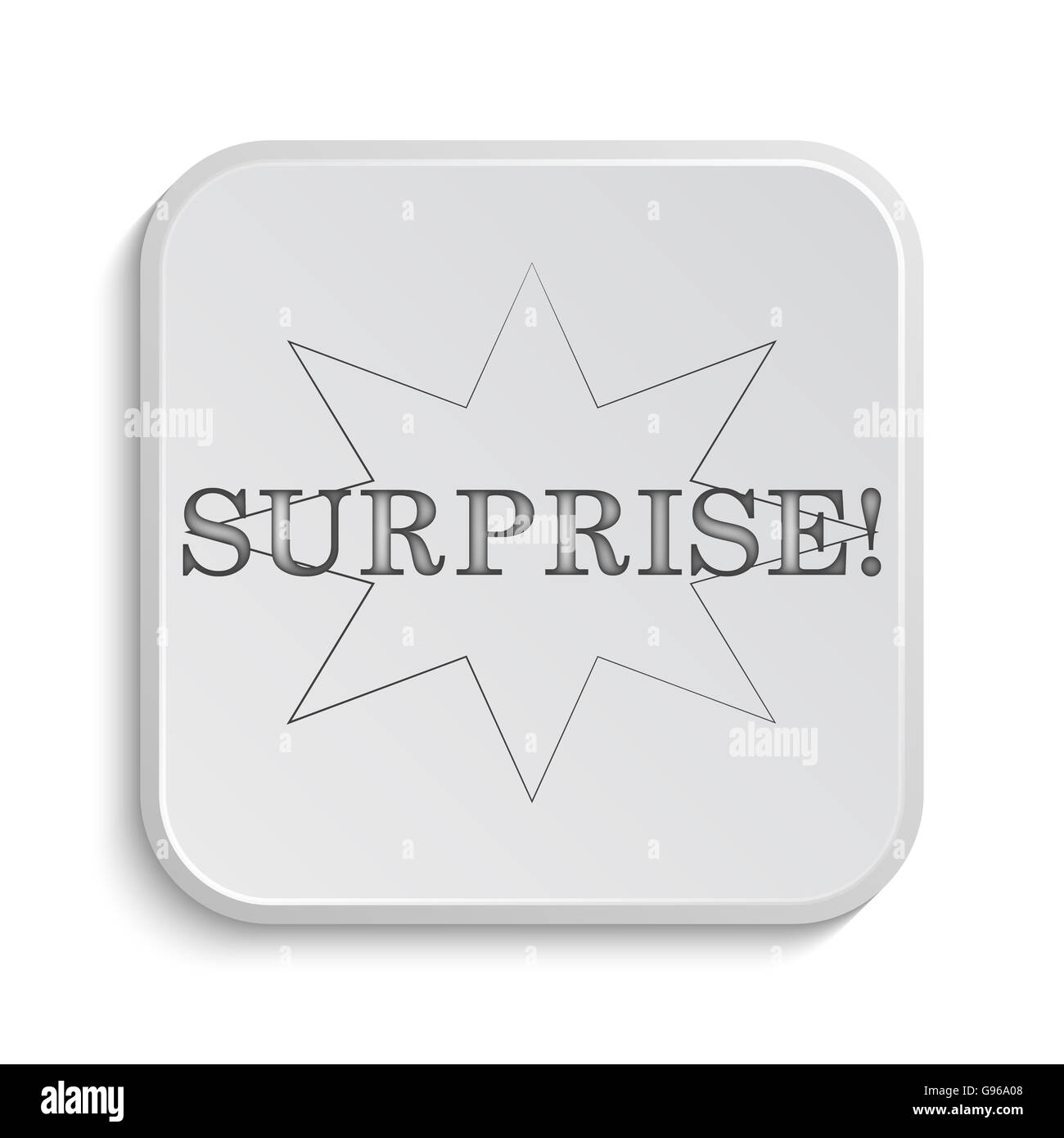 Surprise icon. Internet button on white background Stock Photo - Alamy