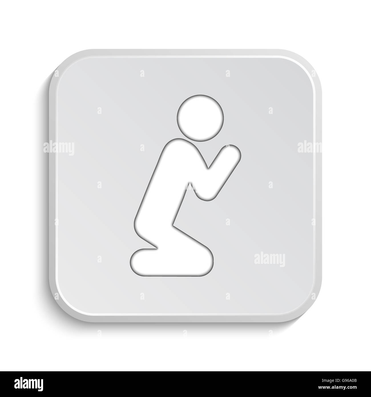 Prayer icon. Internet button on white background Stock Photo - Alamy