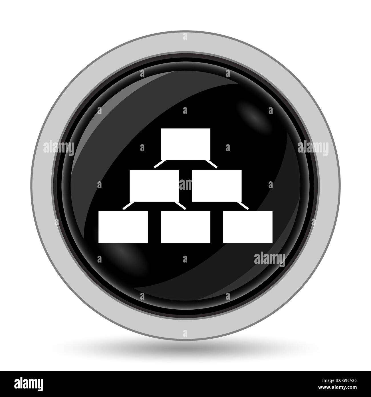 Organizational chart icon. Internet button on white background Stock ...