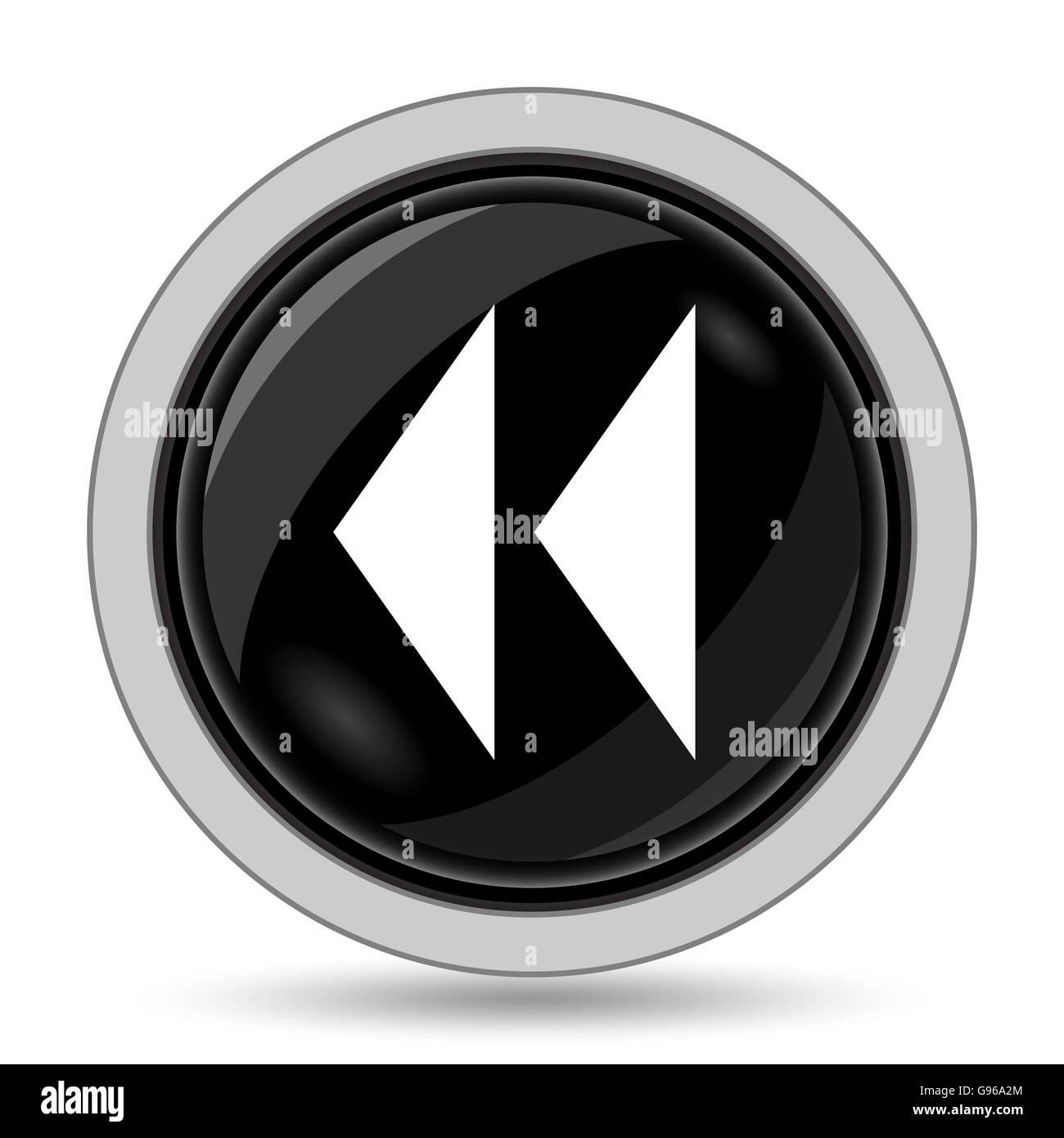 Rewind icon. Internet button on white background Stock Photo - Alamy