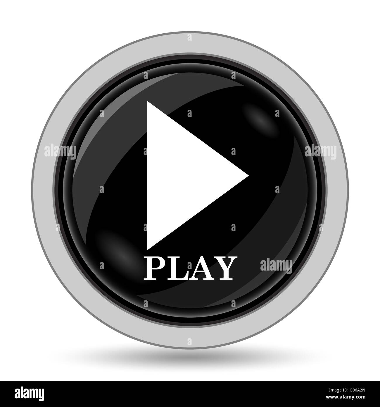 Play icon. Internet button on white background Stock Photo - Alamy