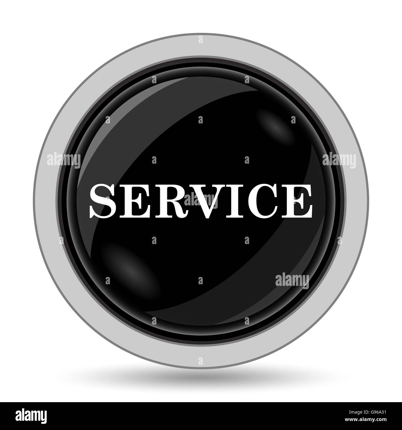 Service icon. Internet button on white background Stock Photo - Alamy