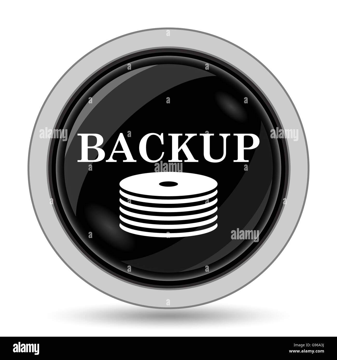 Back-up icon. Internet button on white background Stock Photo - Alamy