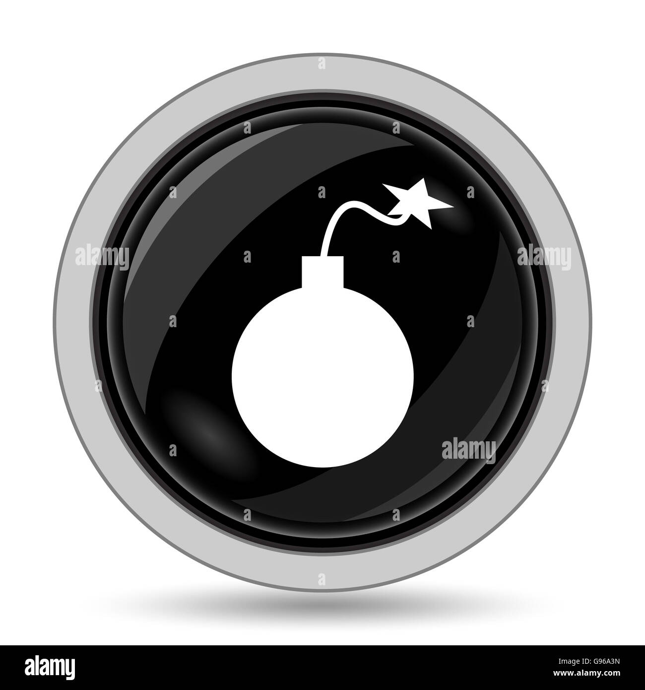 Bomb icon. Internet button on white background Stock Photo - Alamy