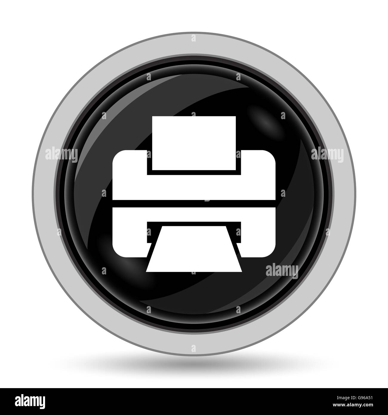 Printer icon. Internet button on white background Stock Photo - Alamy