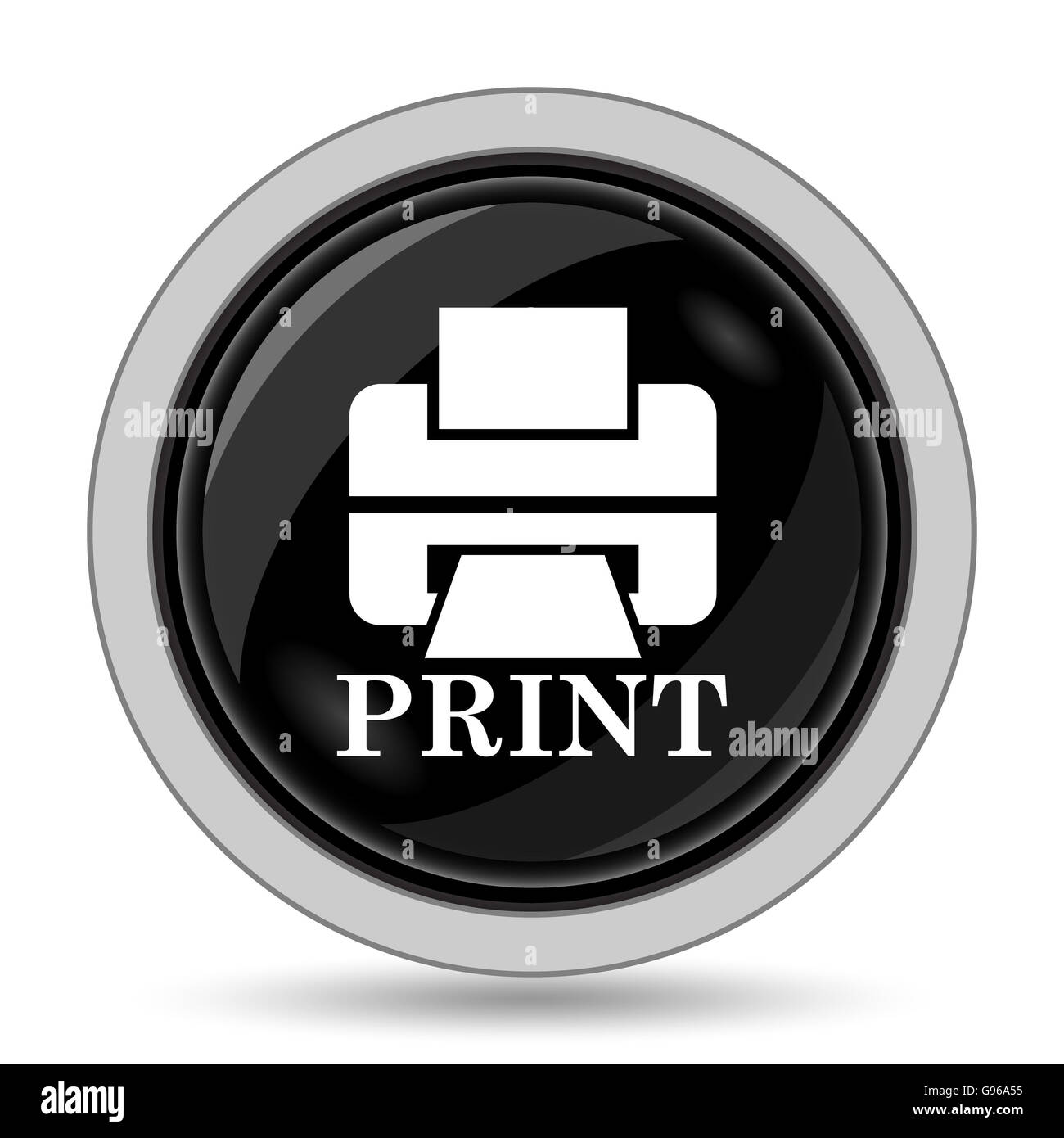 Printer word print icon Cut Out Stock Images & Pictures - Alamy