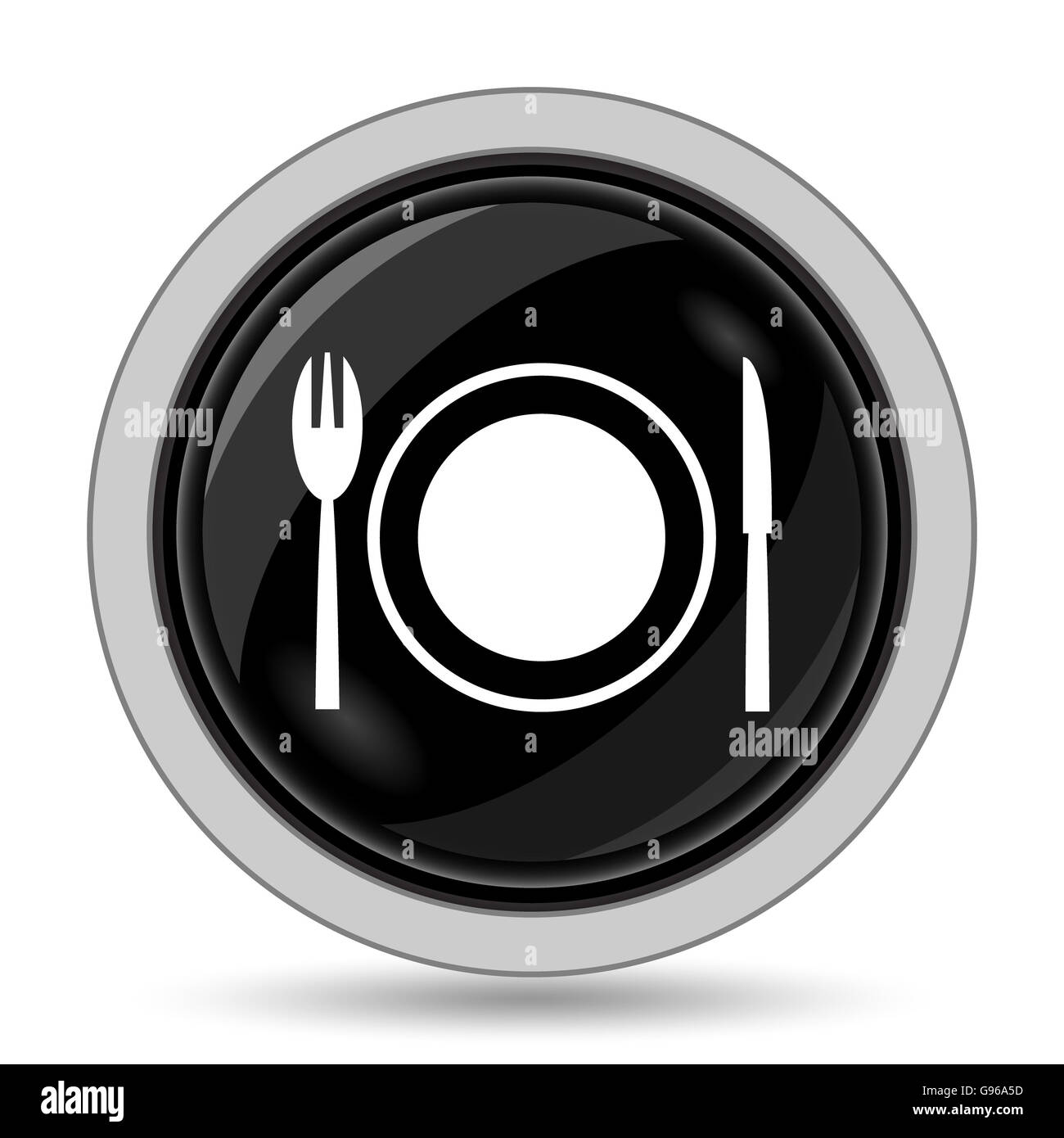 Restaurant icon. Internet button on white background Stock Photo - Alamy