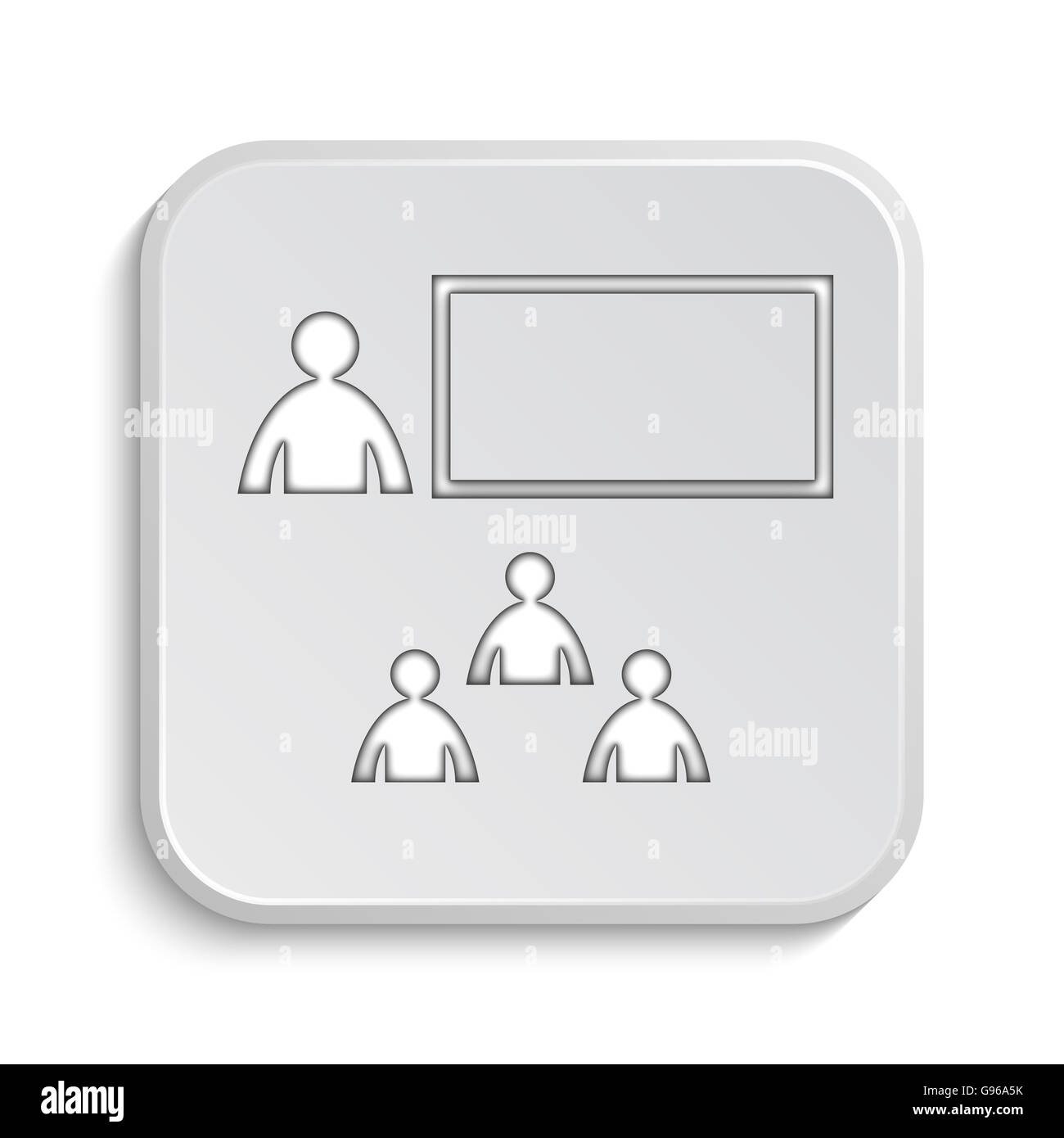 Presenting icon. Internet button on white background Stock Photo - Alamy