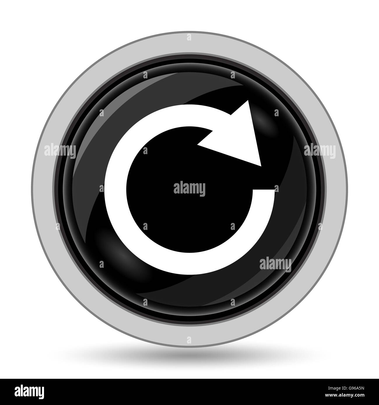 Reload one arrow icon. Internet button on white background Stock Photo ...