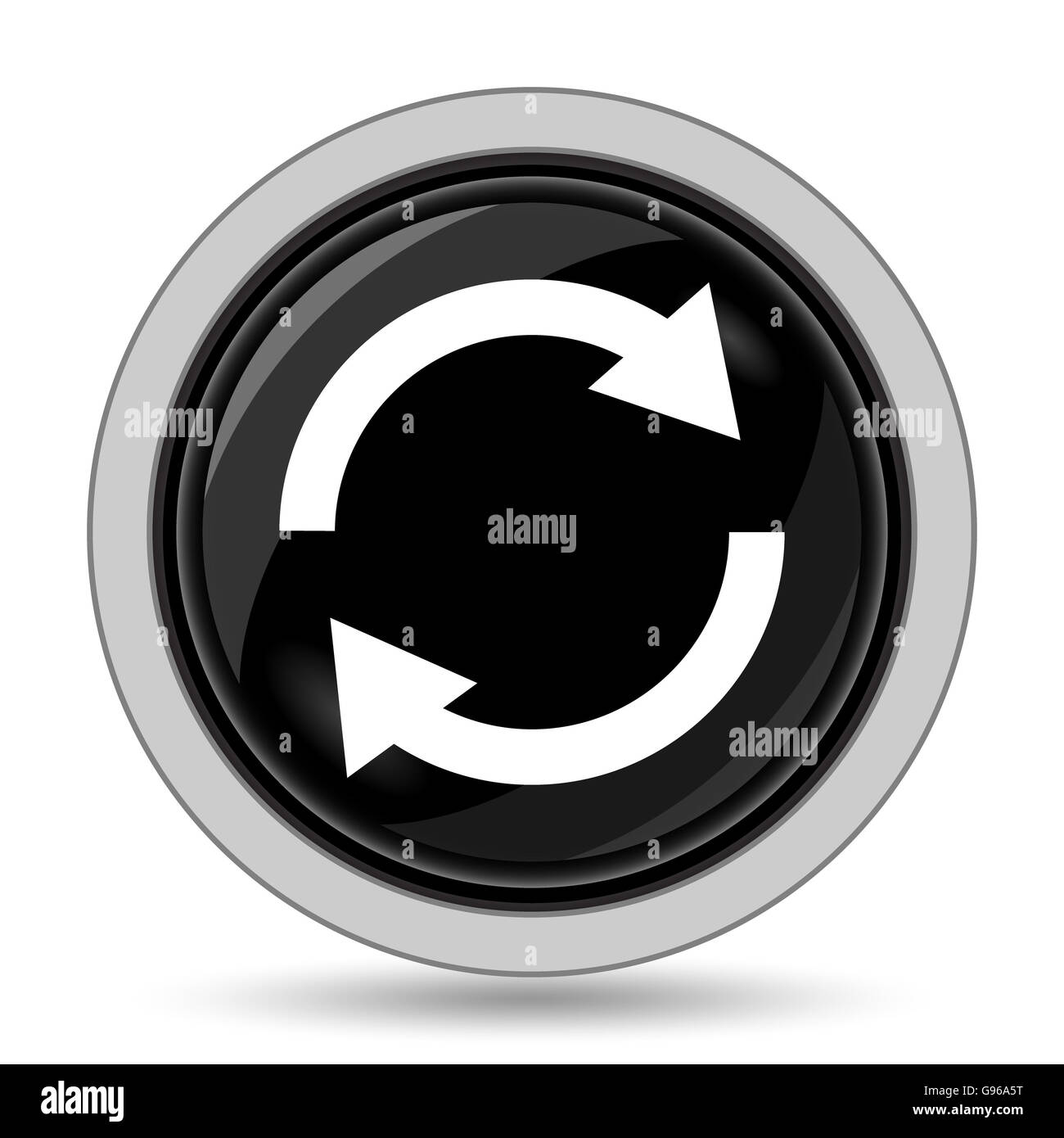 Reload two arrows icon. Internet button on white background Stock Photo ...