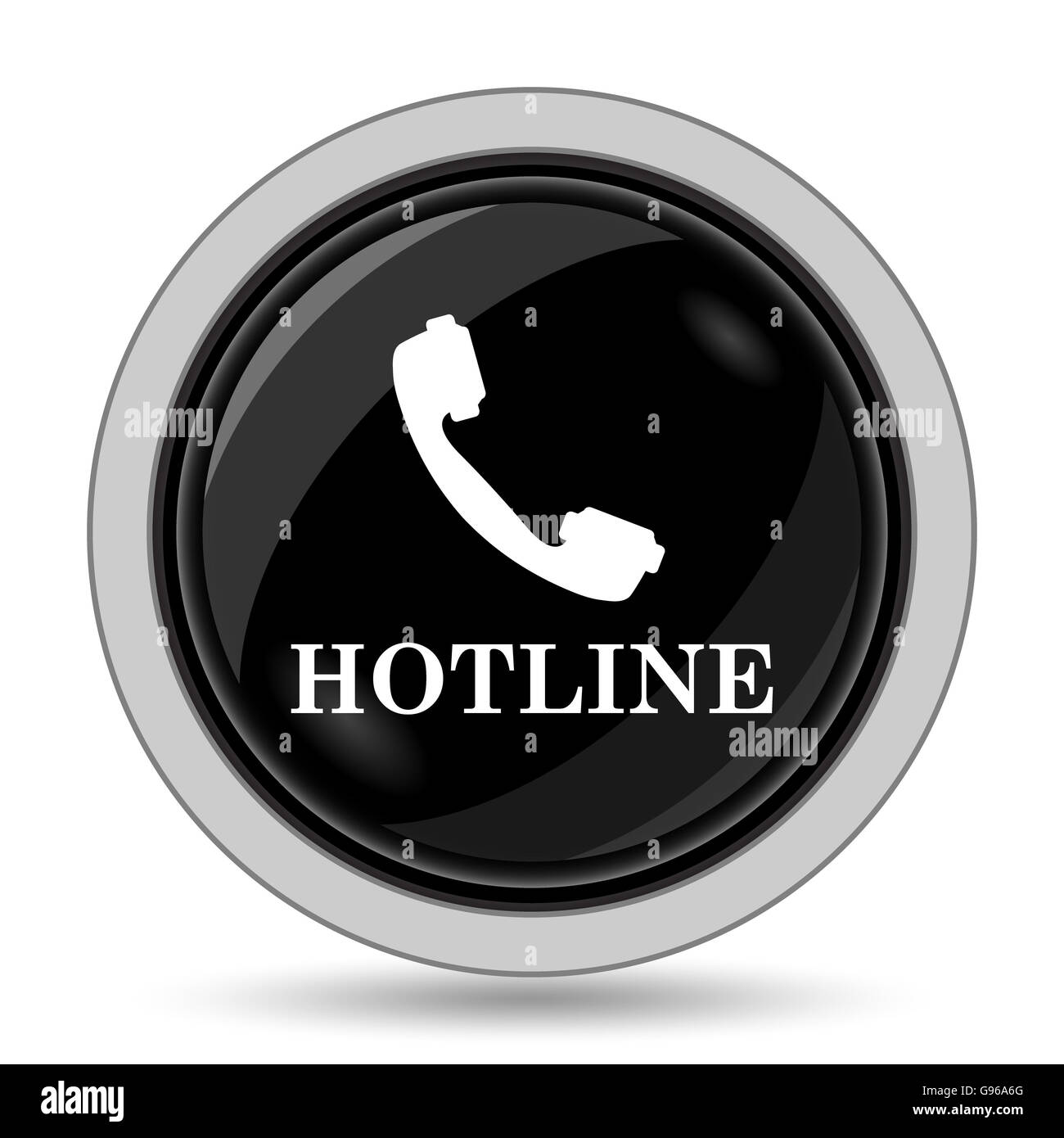 Hotline icon. Internet button on white background Stock Photo - Alamy