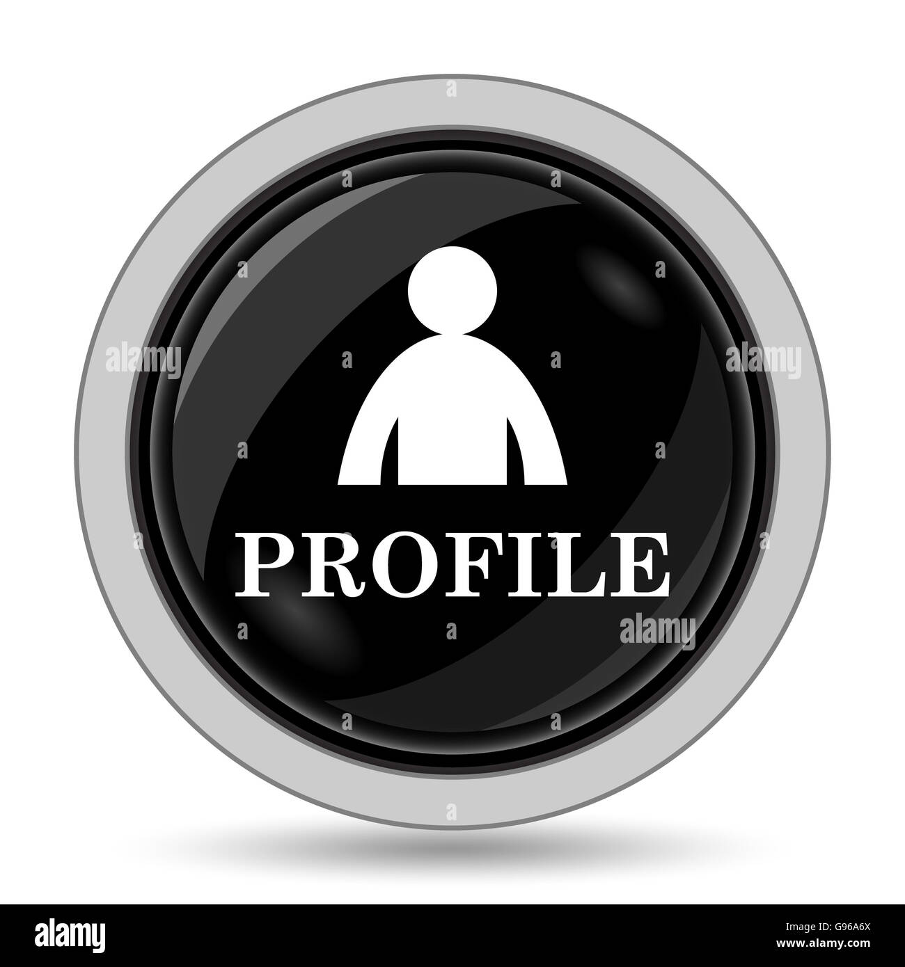 Profile icon. Internet button on white background Stock Photo - Alamy