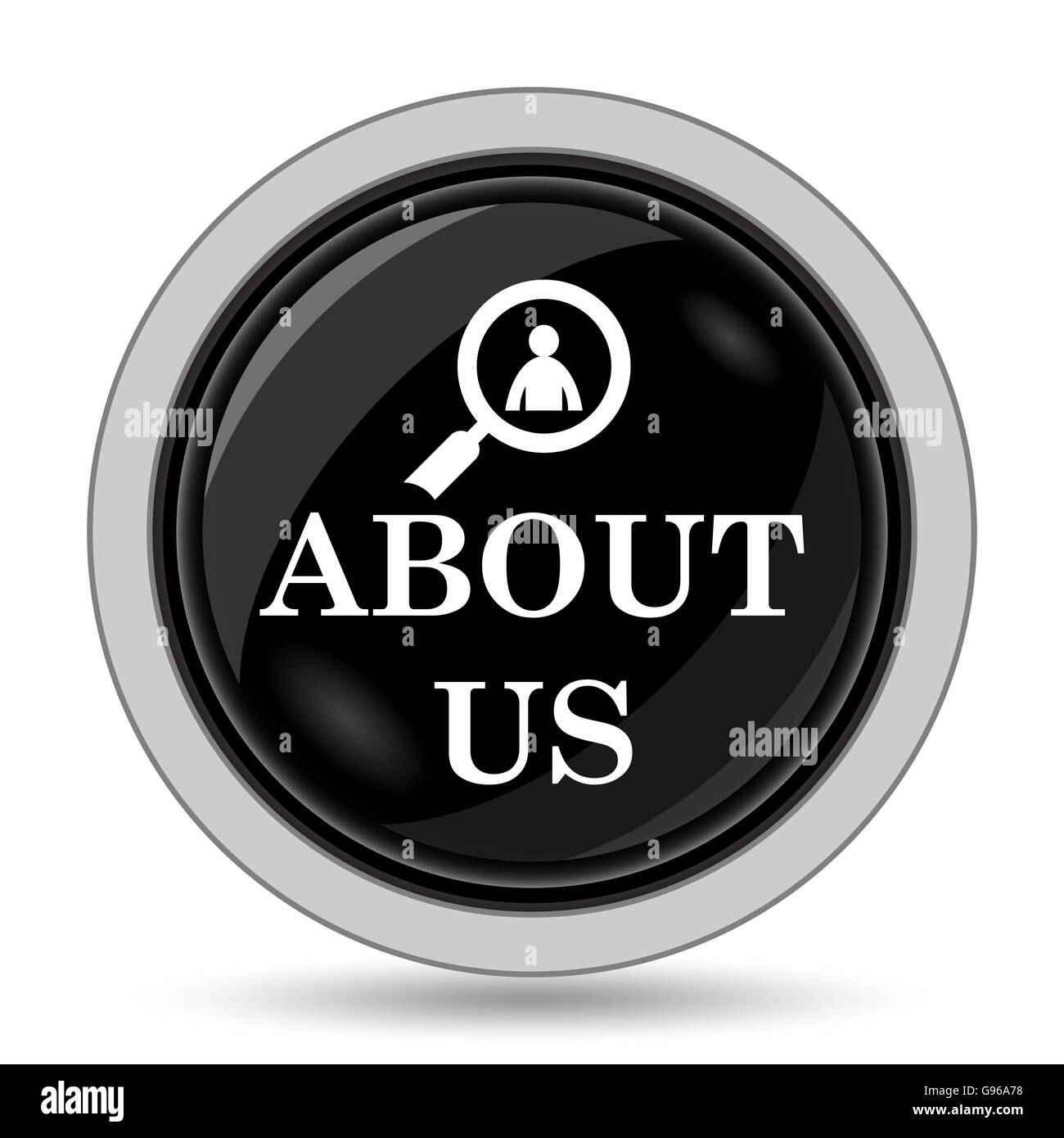 About us icon. Internet button on white background Stock Photo - Alamy