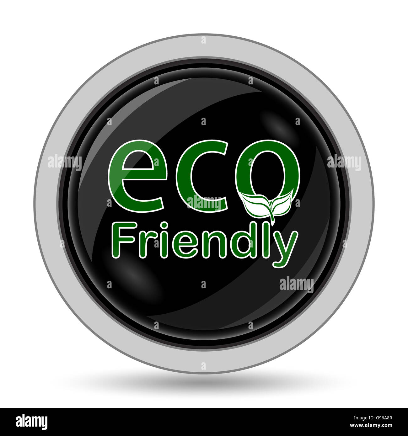 Eco Friendly icon. Internet button on white background Stock Photo - Alamy