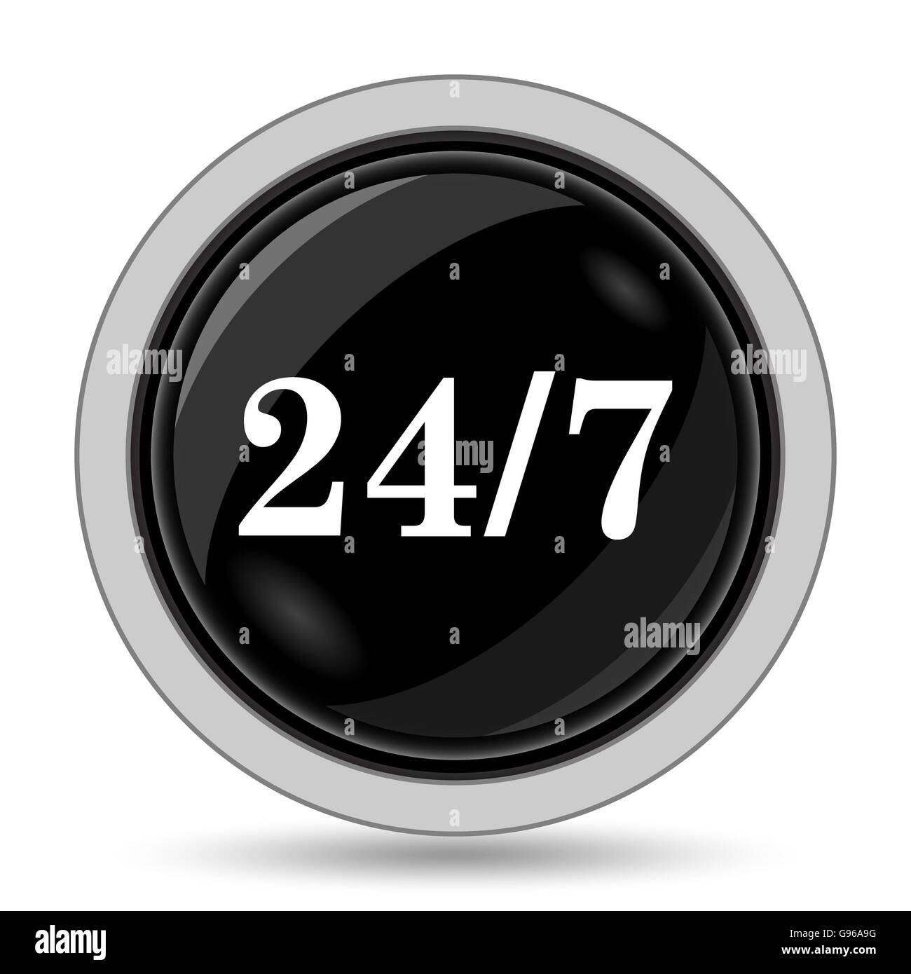 24 7 icon. Internet button on white background Stock Photo - Alamy