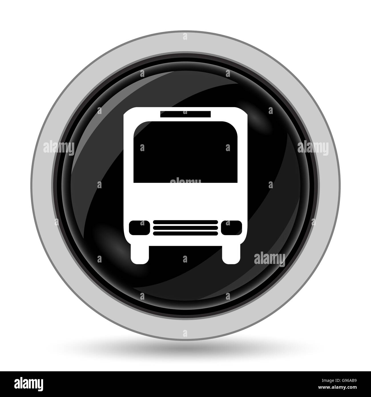 Bus icon. Internet button on white background Stock Photo - Alamy