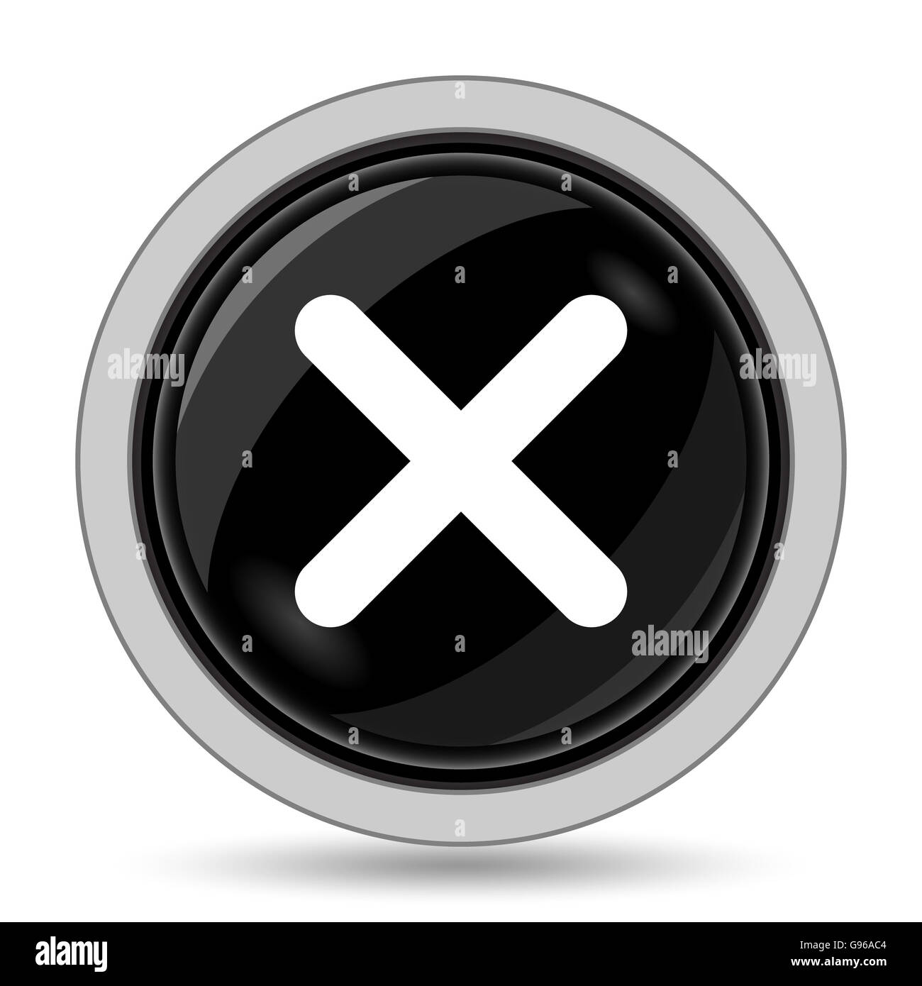 X close icon. Internet button on white background Stock Photo - Alamy