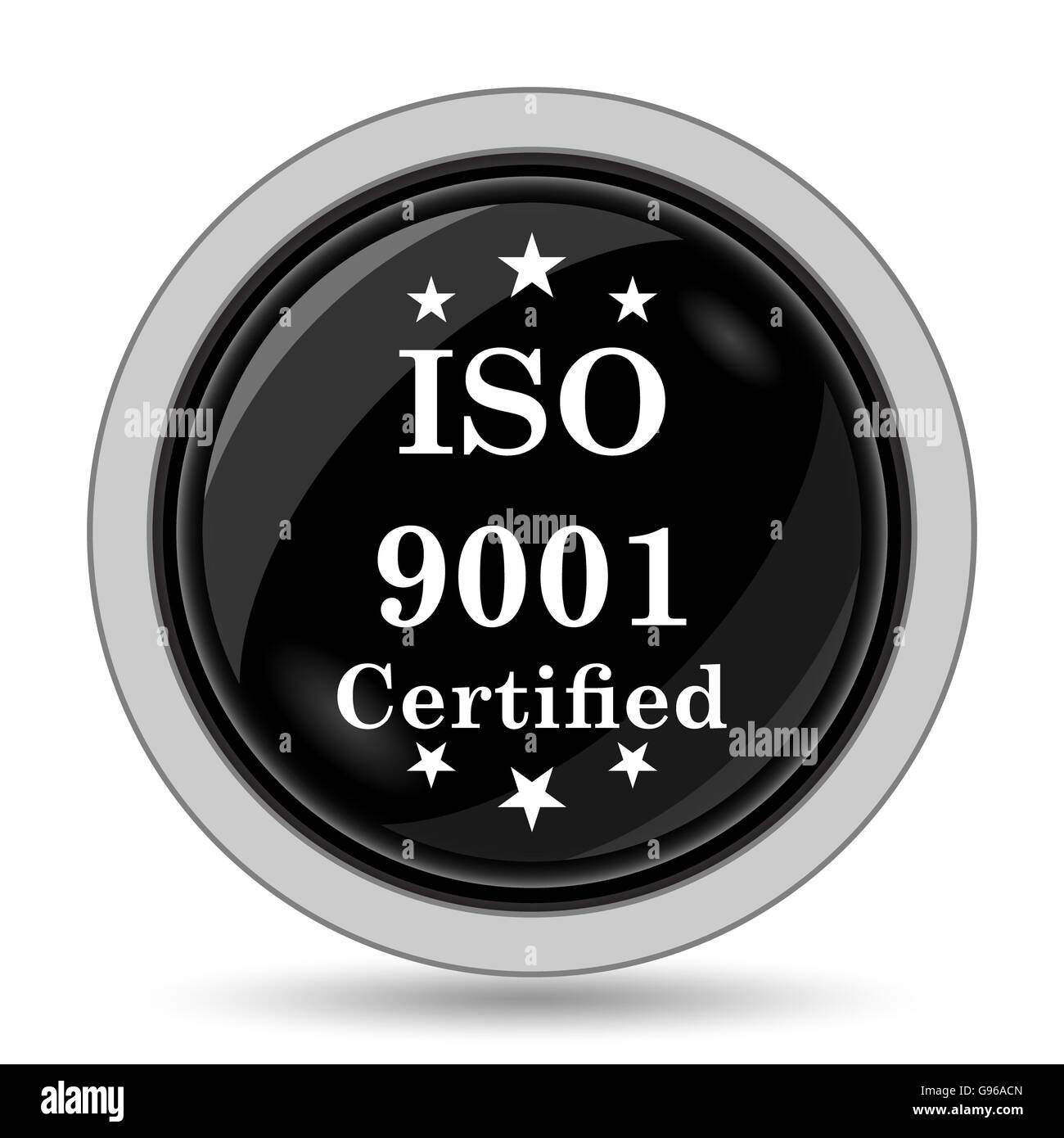 ISO9001 icon. Internet button on white background Stock Photo - Alamy